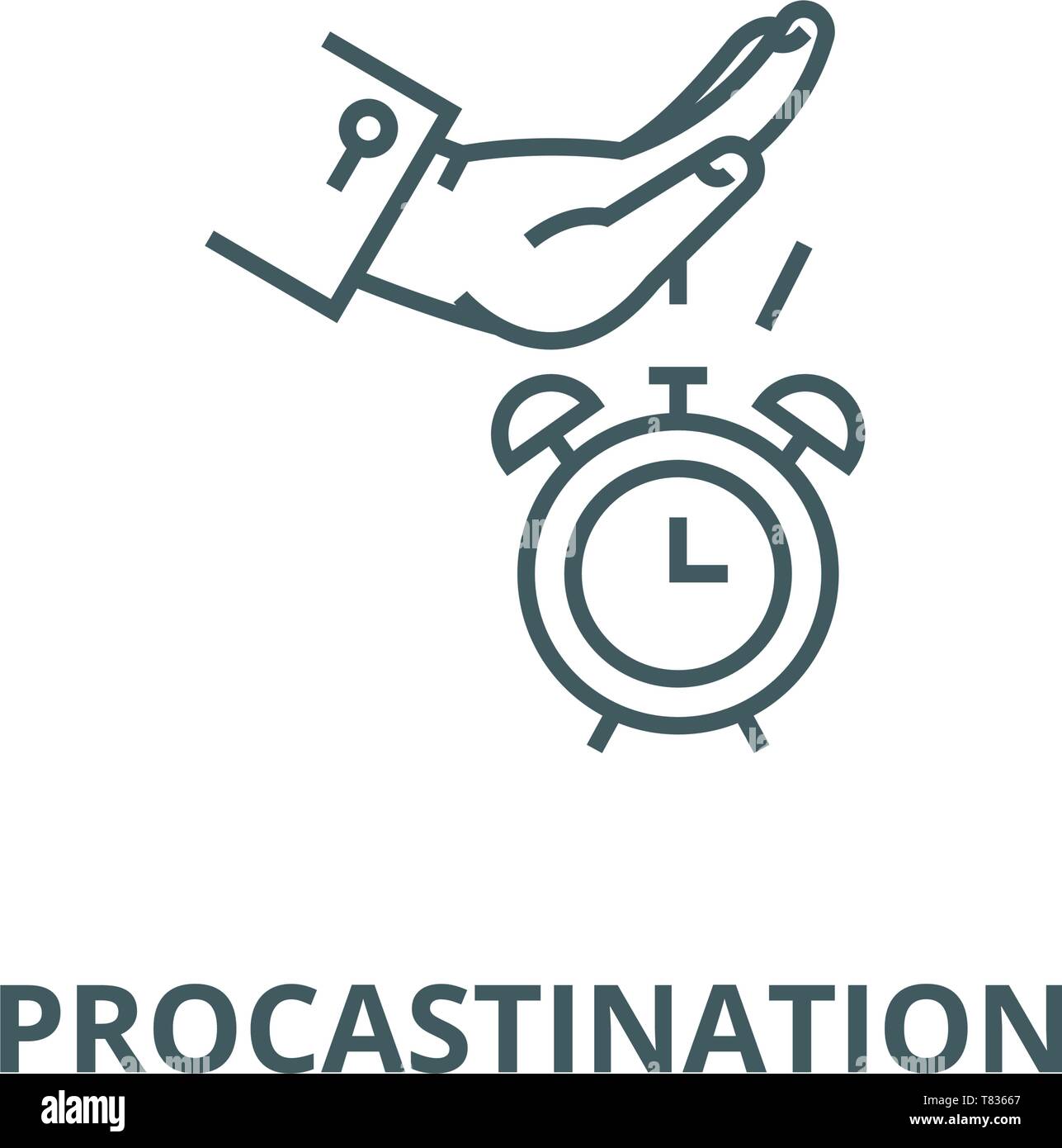 Procastination vector line icon, linear concept, outline sign, symbol ...