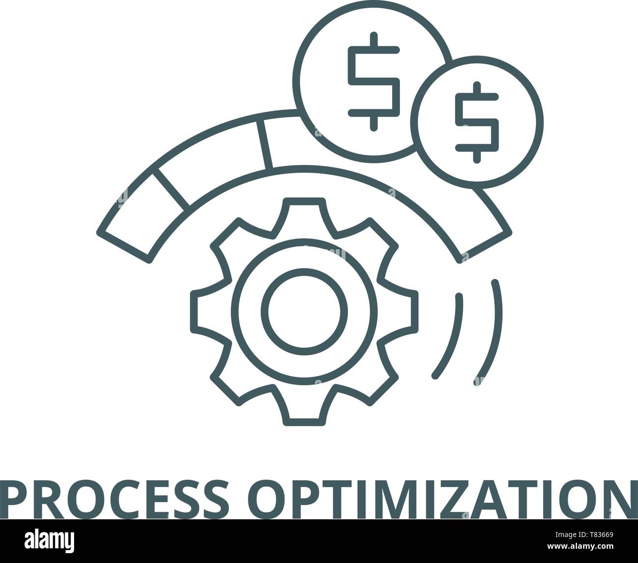 Process optimization vector line icon, linear concept, outline sign ...