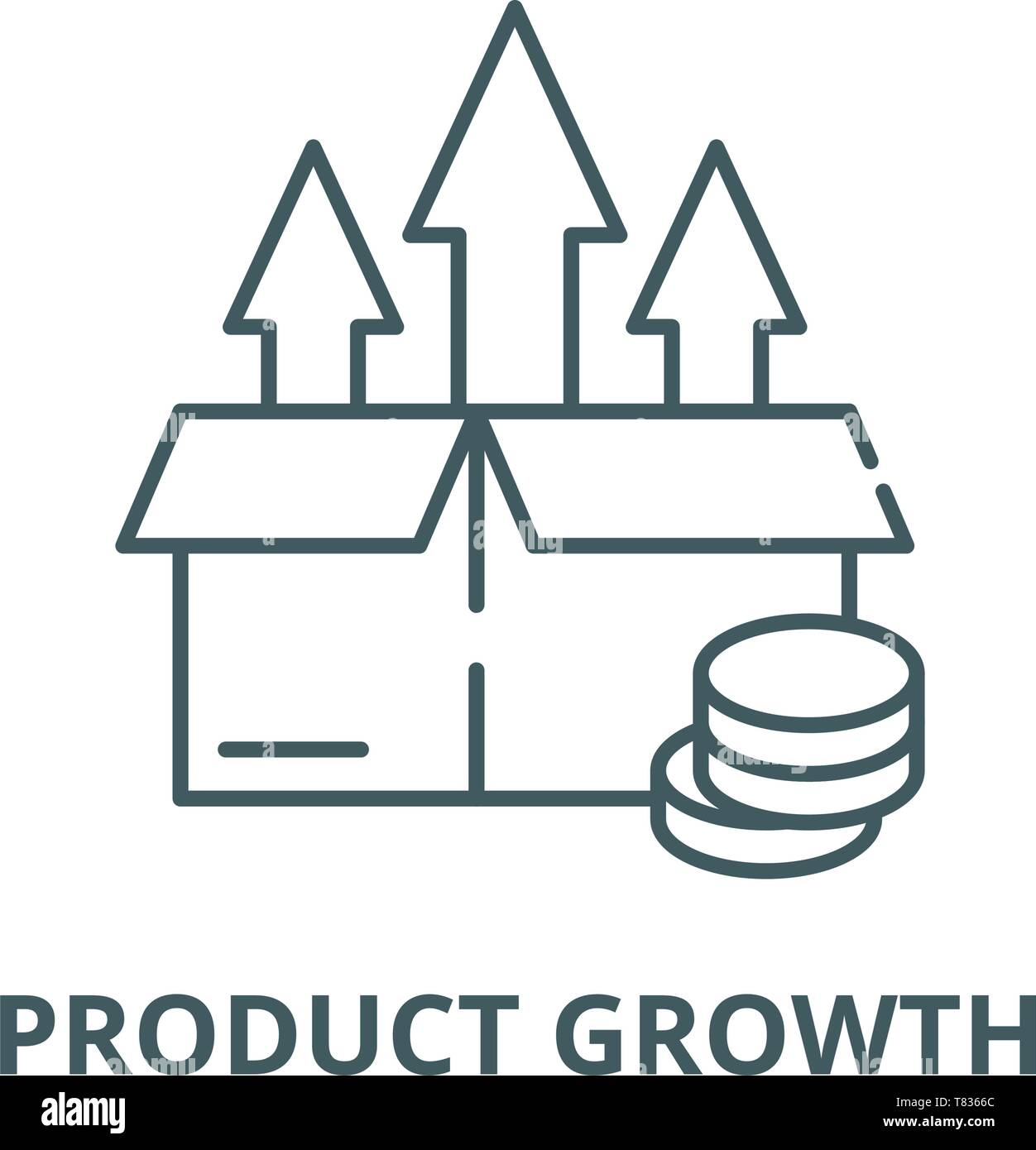 Product growth vector line icon, linear concept, outline sign, symbol ... Product growth vector line icon, linear concept, outline sign, symbol ...
