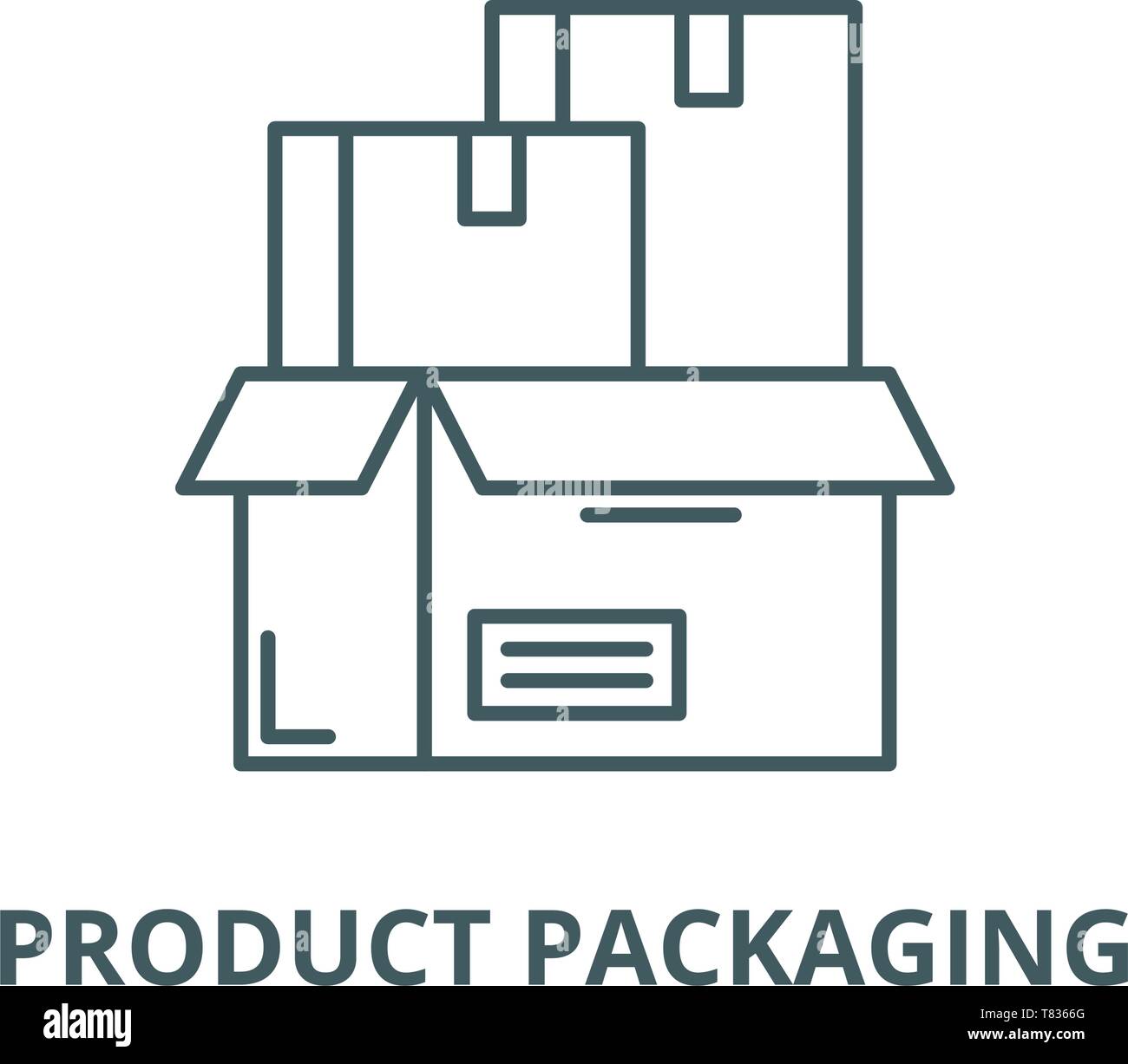 Product packaging vector line icon, linear concept, outline sign ...