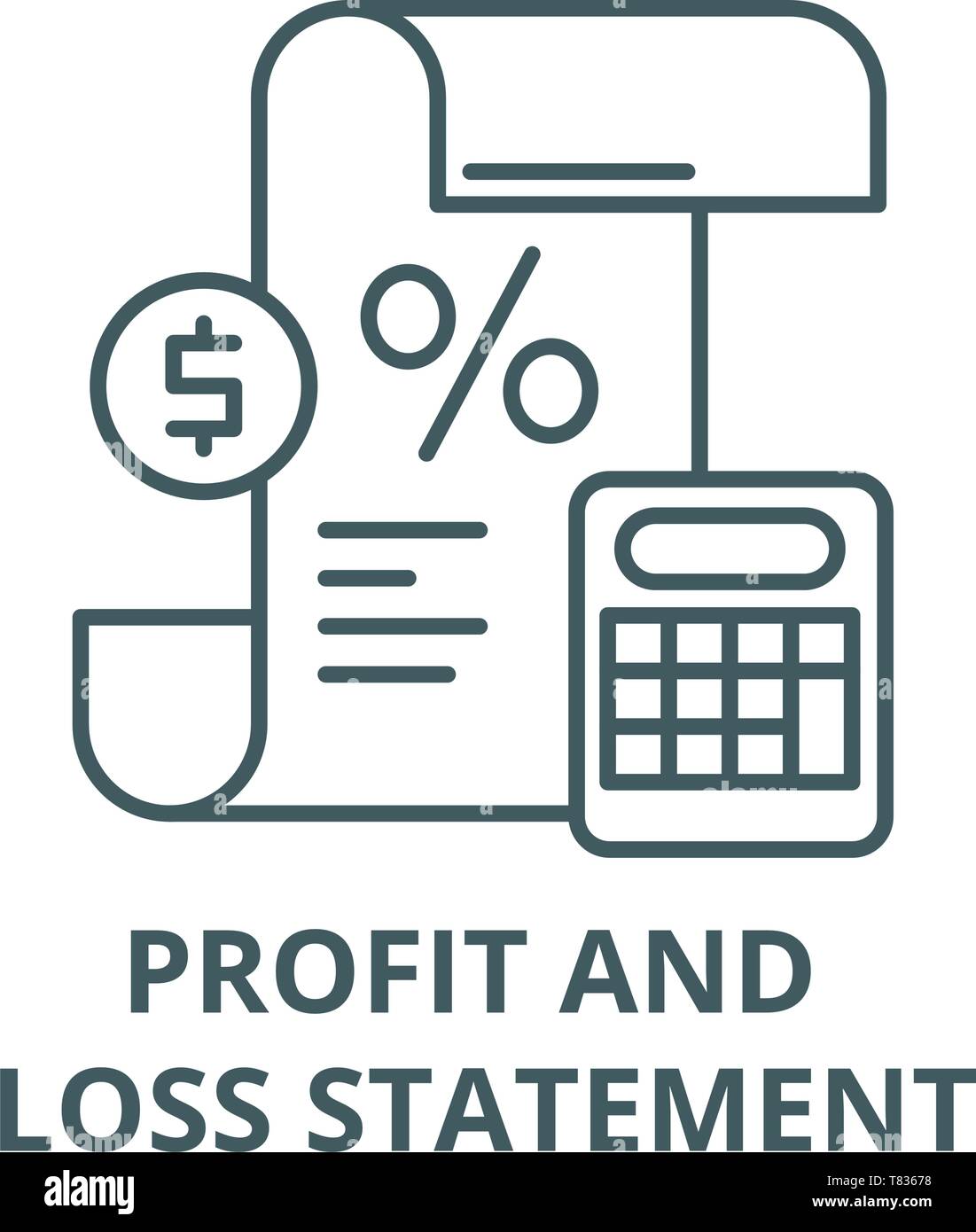 Profit and loss statement vector line icon, linear concept, outline ... Profit and loss statement vector line icon, linear concept, outline ...