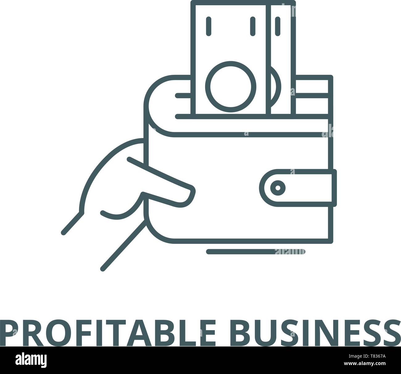 Profitable business vector line icon, linear concept, outline sign ...