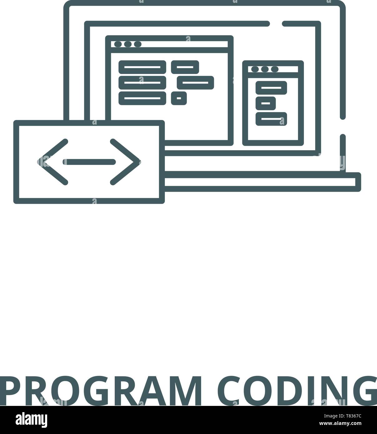 Program Coding Vector Line Icon Linear Concept Outline Sign Symbol Stock Vector Image And Art