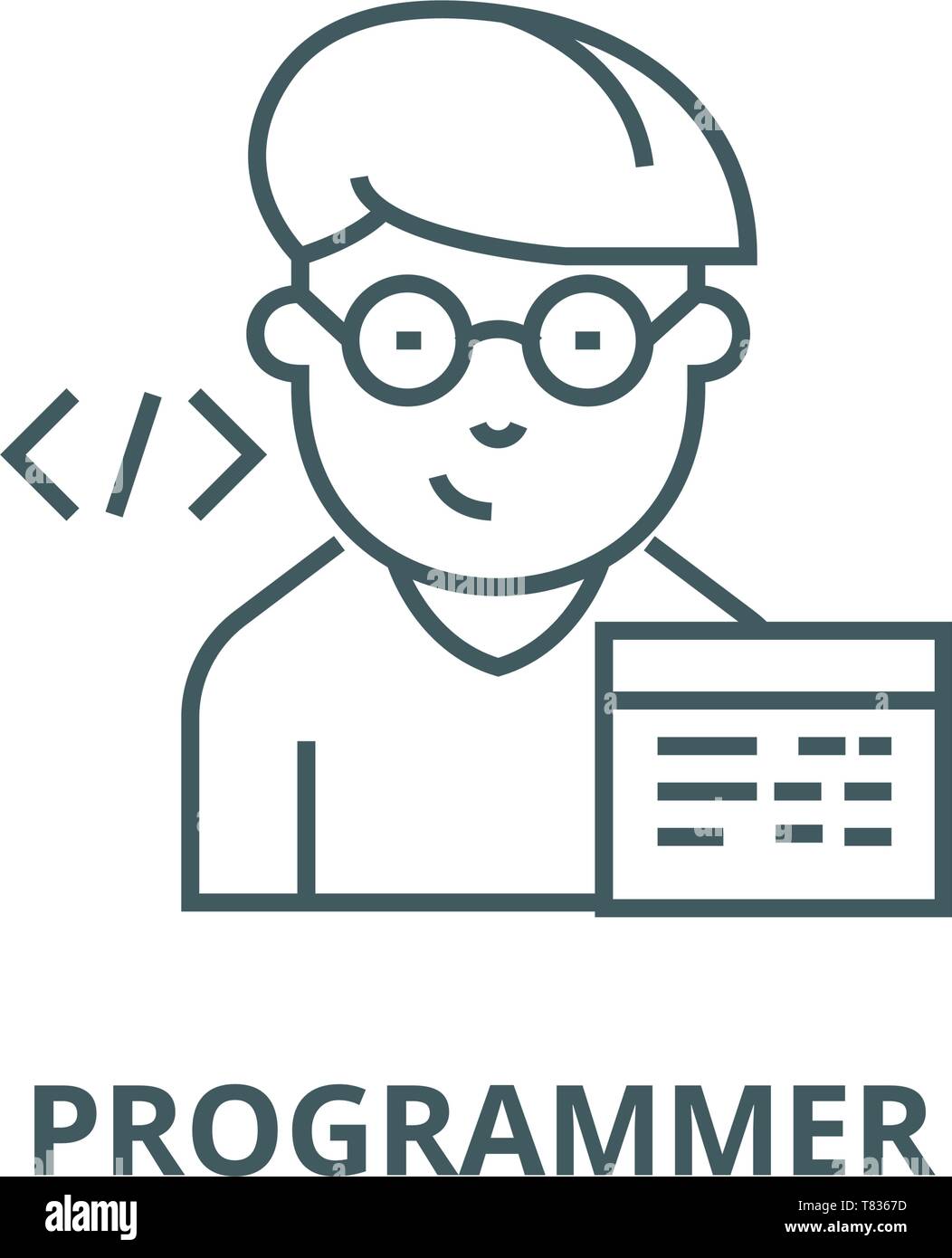 Programmer vector line icon, linear concept, outline sign, symbol Stock Vector Image & Art - Alamy