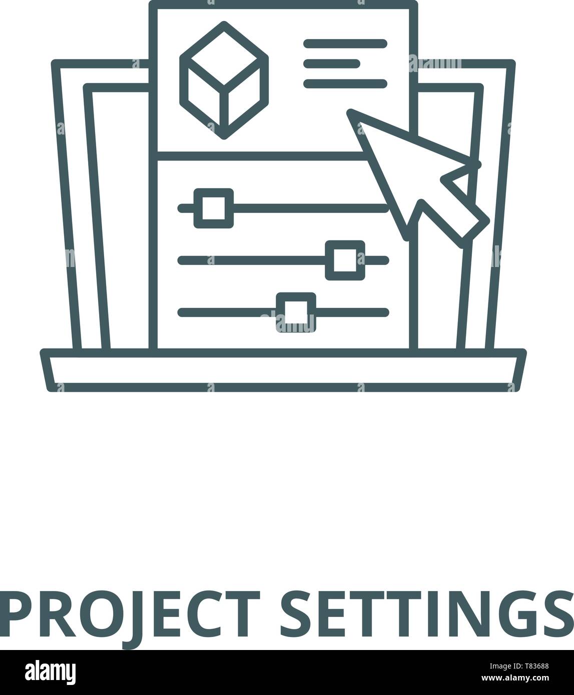 Project settings vector line icon, linear concept, outline sign, symbol ...