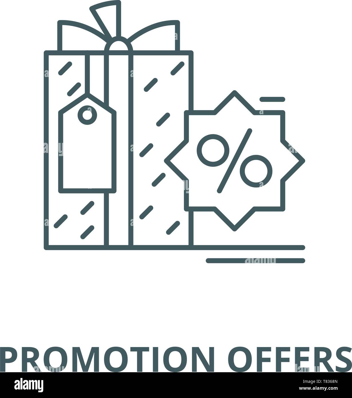 Promotion offers vector line icon, linear concept, outline sign, symbol ...