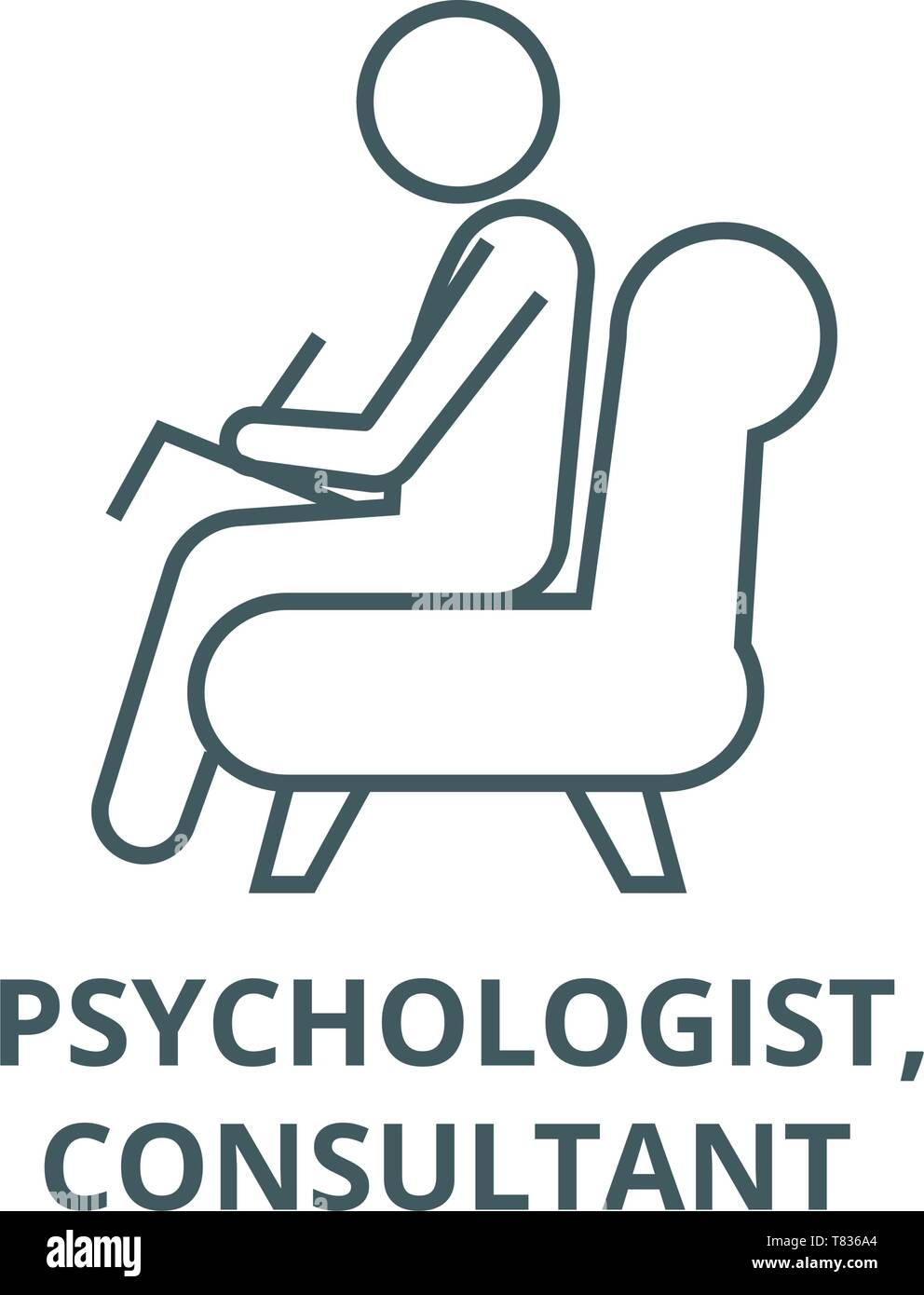 Psychologist,consultant vector line icon, linear concept, outline sign ...