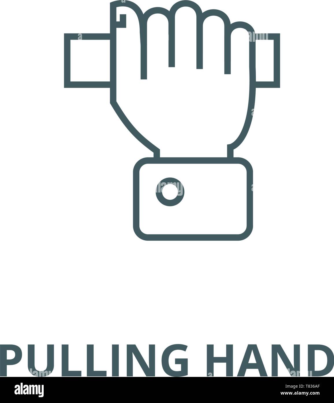 Pulling hand vector line icon, linear concept, outline sign, symbol ...