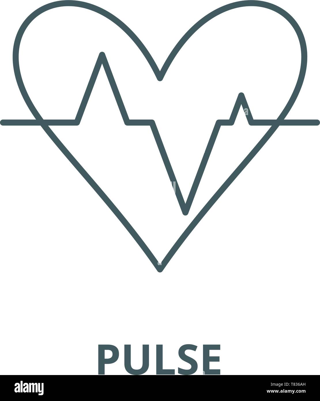 Pulse vector line icon, linear concept, outline sign, symbol Stock ...