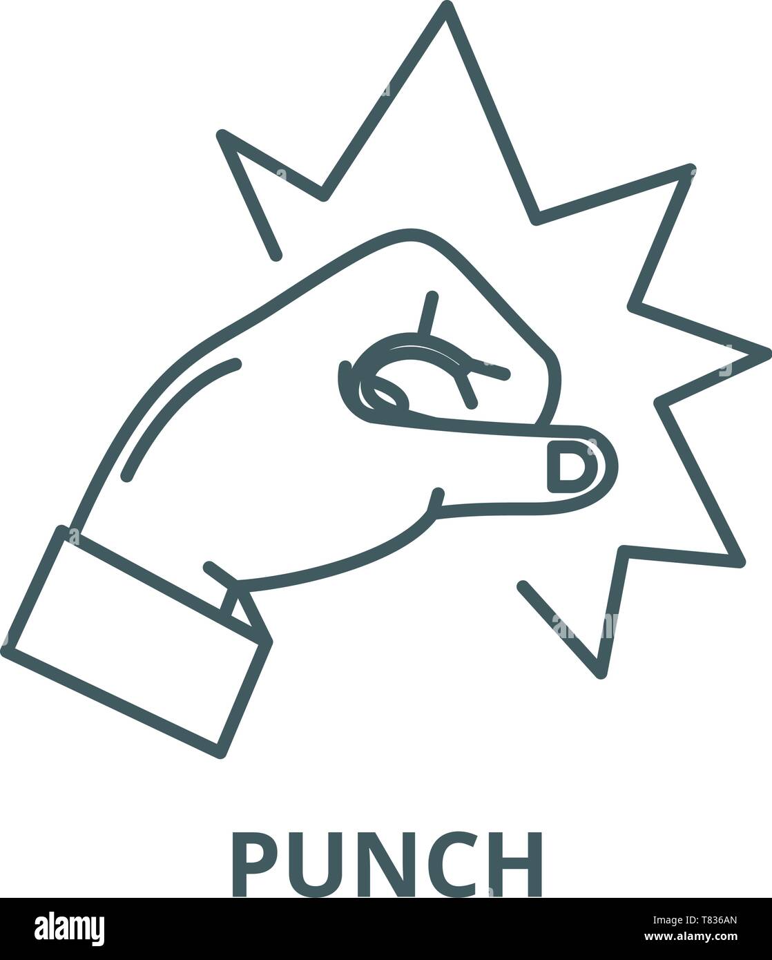 Punch vector line icon, linear concept, outline sign, symbol Stock ...