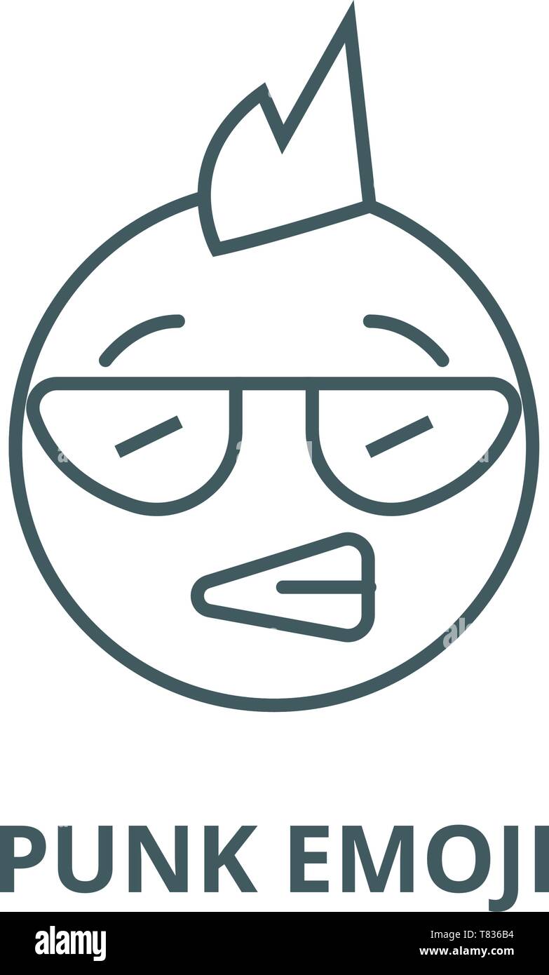 Punk emoji vector line icon, linear concept, outline sign, symbol Stock ...
