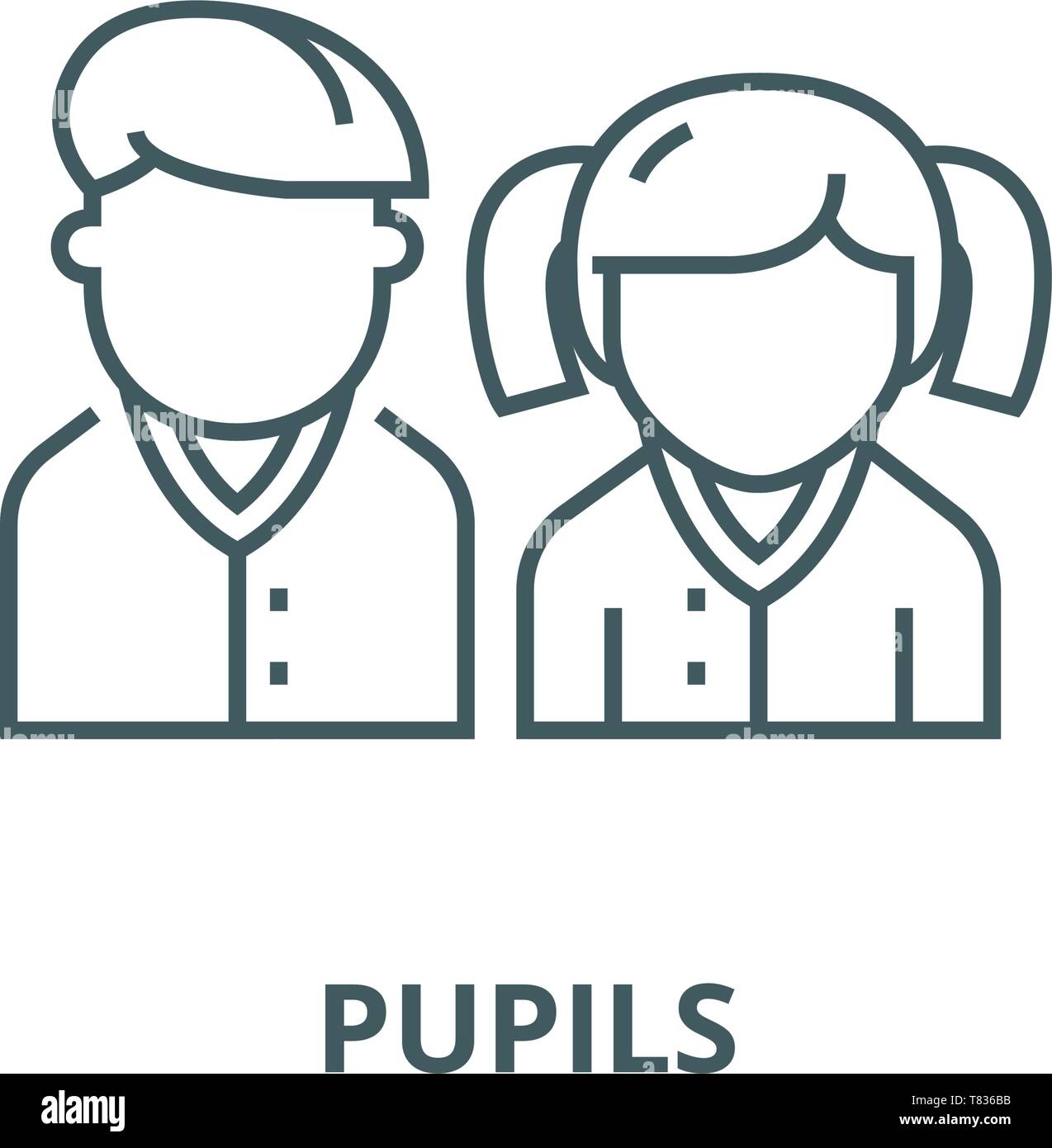 Pupils,students,scholar vector line icon, linear concept, outline sign, symbol Stock Vector ...