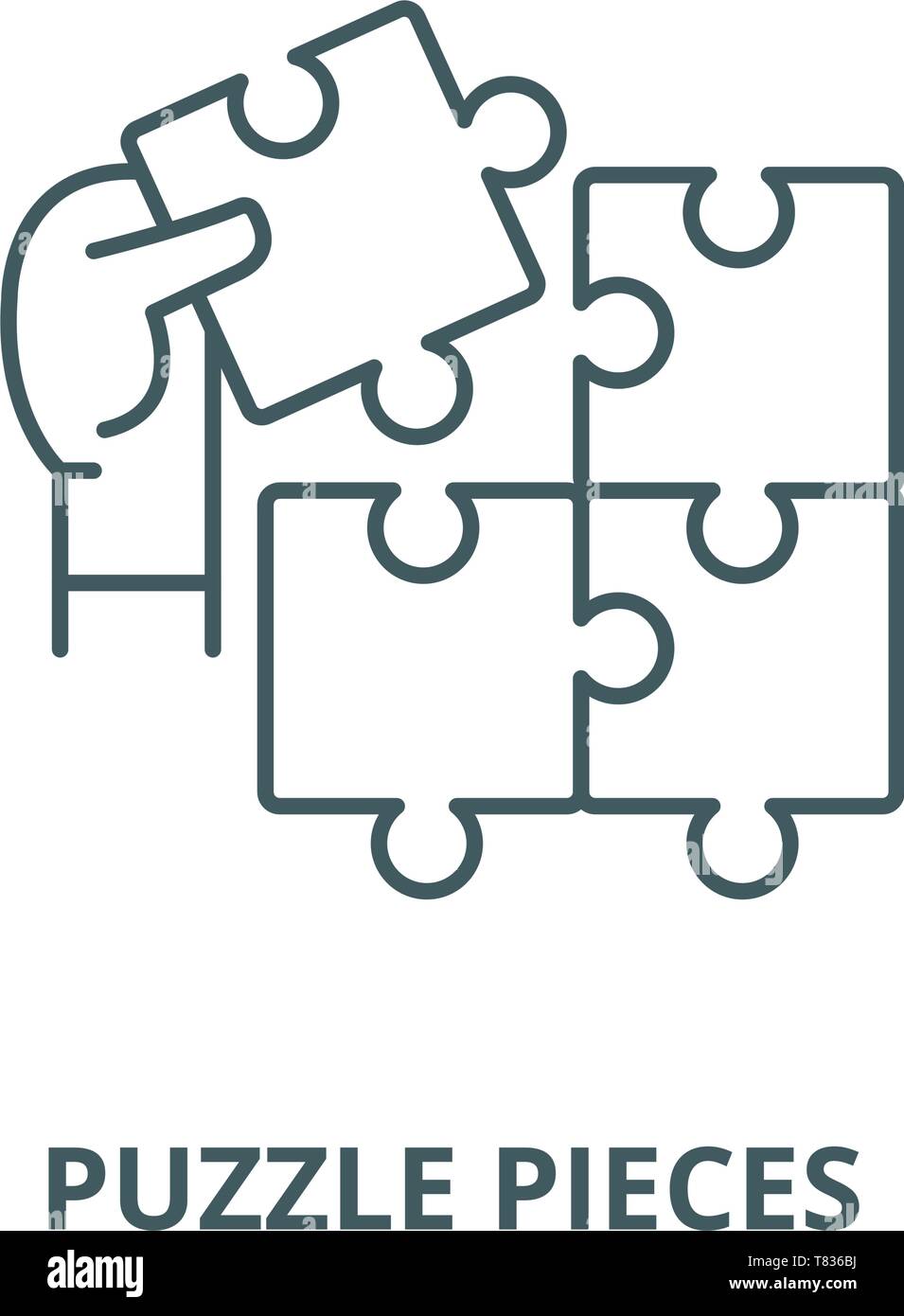 Puzzle pieces vector line icon, linear concept, outline sign, symbol ...