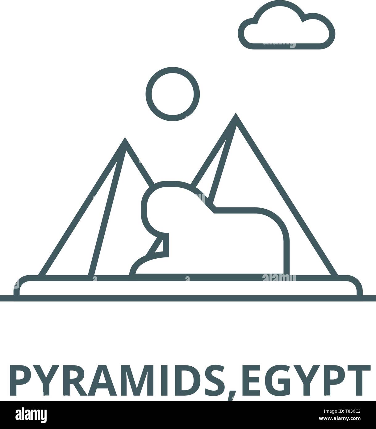 Pyramids,egypt vector line icon, linear concept, outline sign, symbol ...