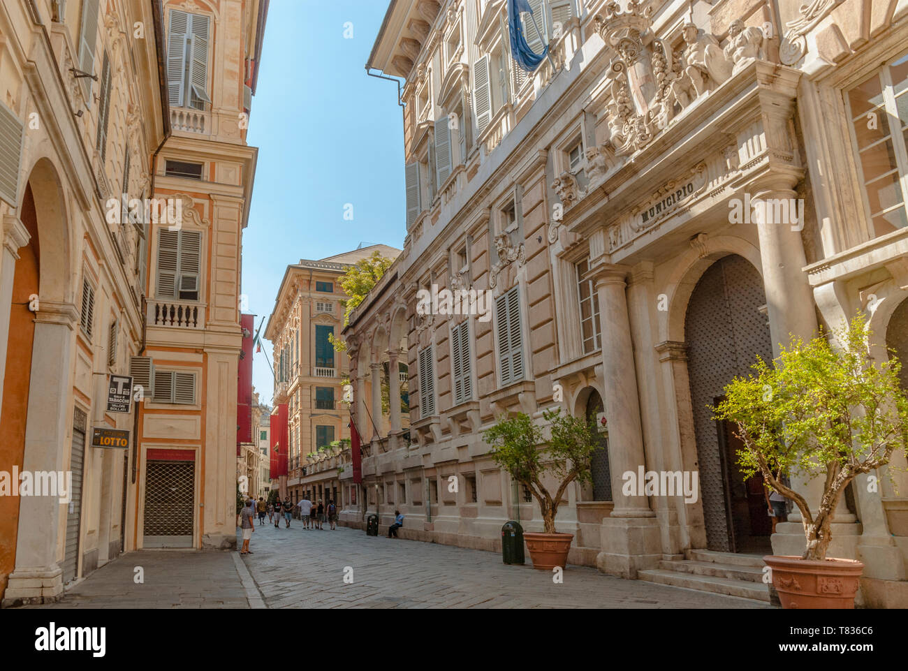 Le Strade Nuove Street in Genoa, Liguria, North West Italy Stock Photo ...