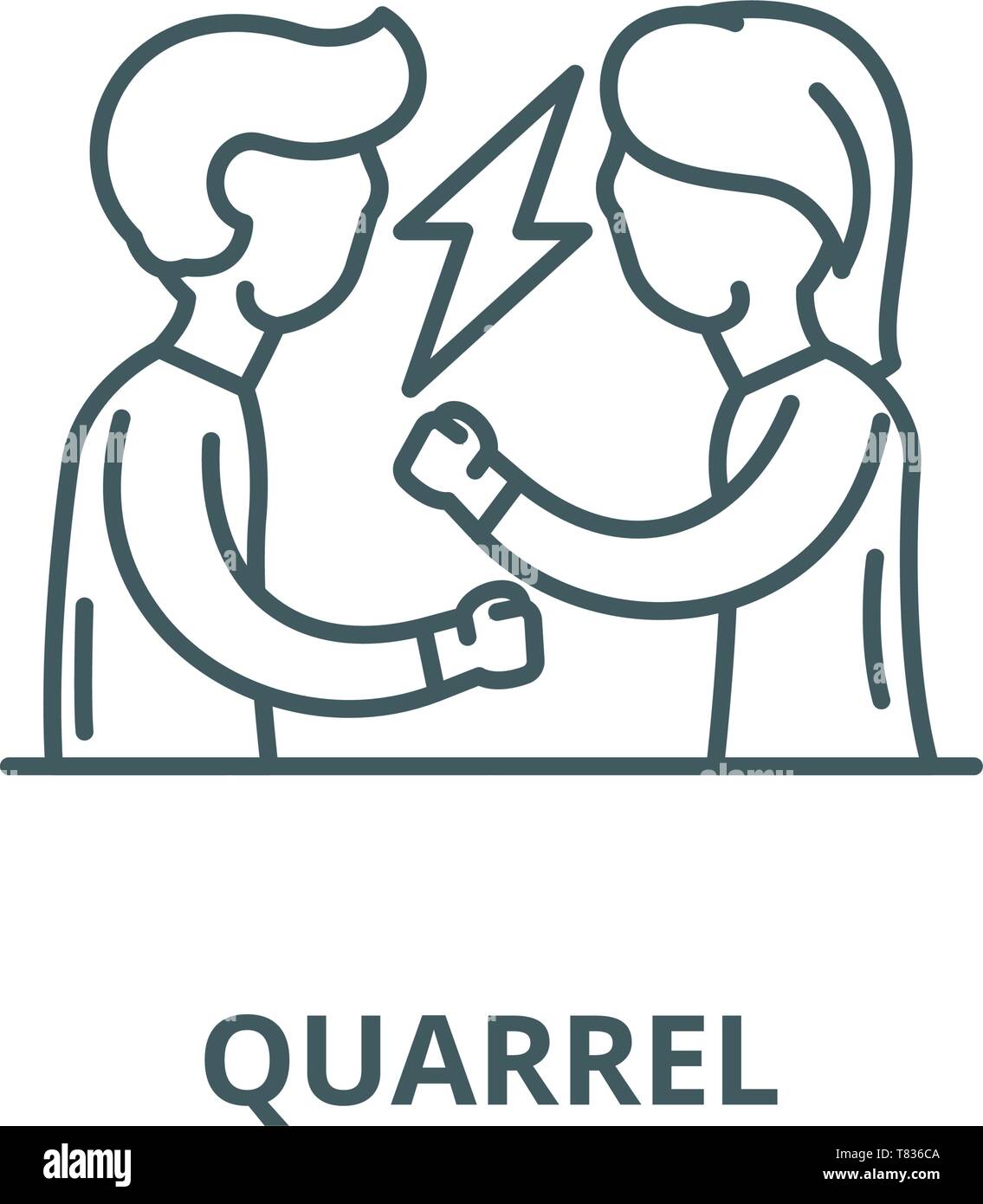 Quarrel vector line icon, linear concept, outline sign, symbol Stock ...