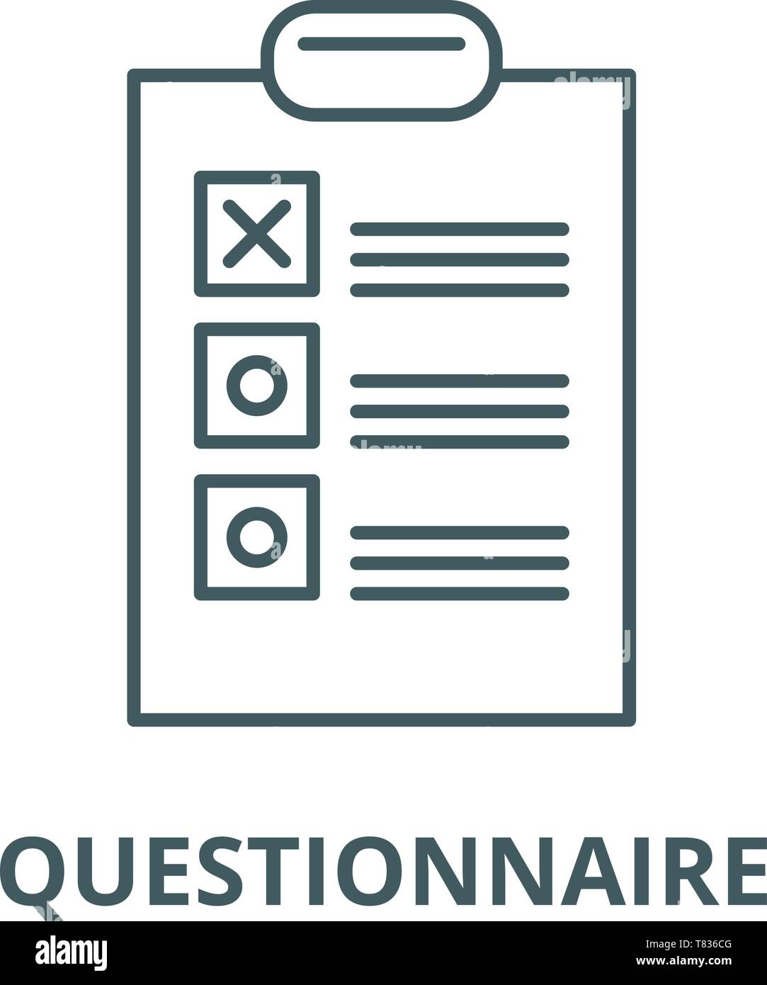 Questionnaire vector line icon, linear concept, outline sign, symbol ...