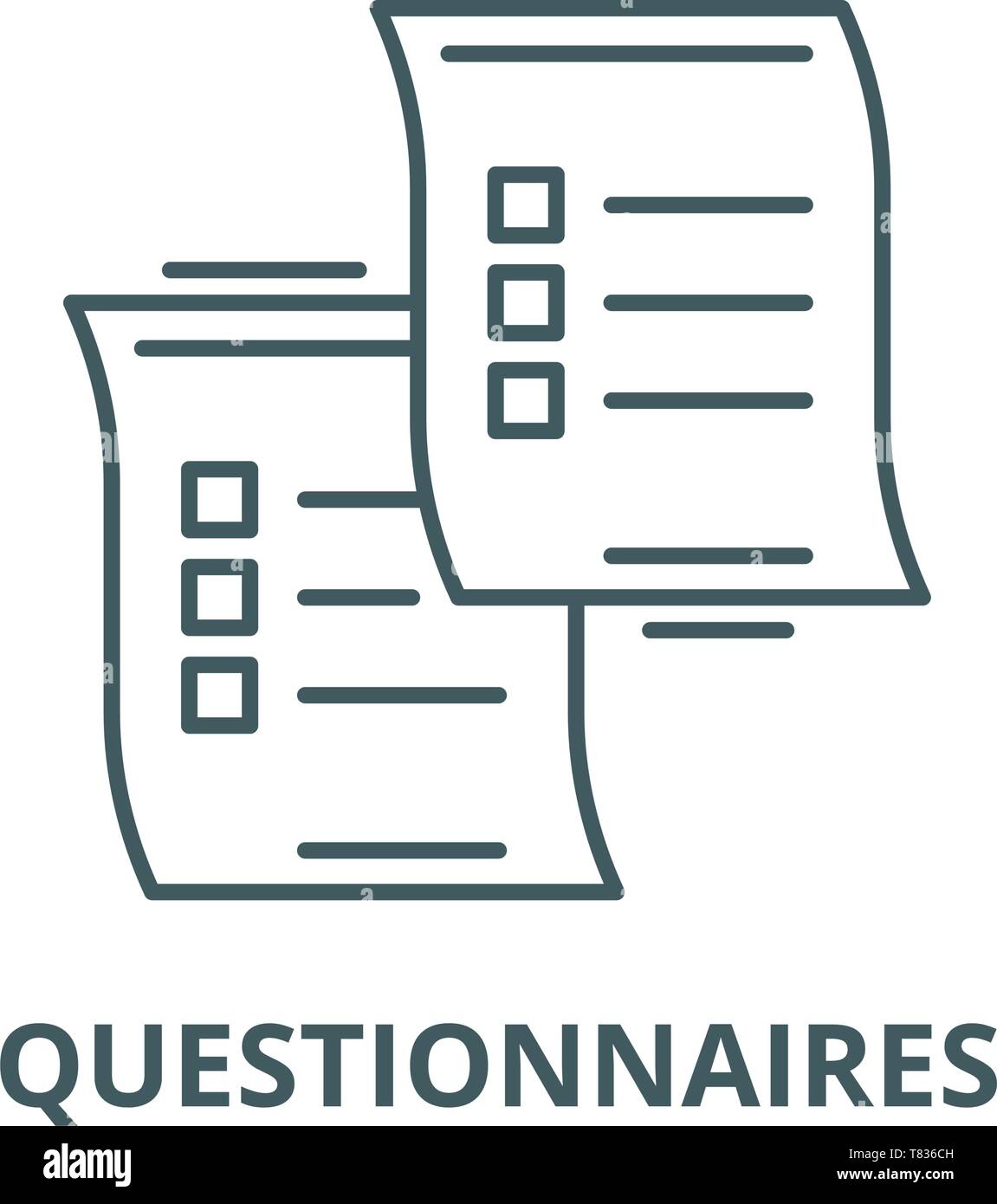 Questionnaires vector line icon, linear concept, outline sign, symbol ...