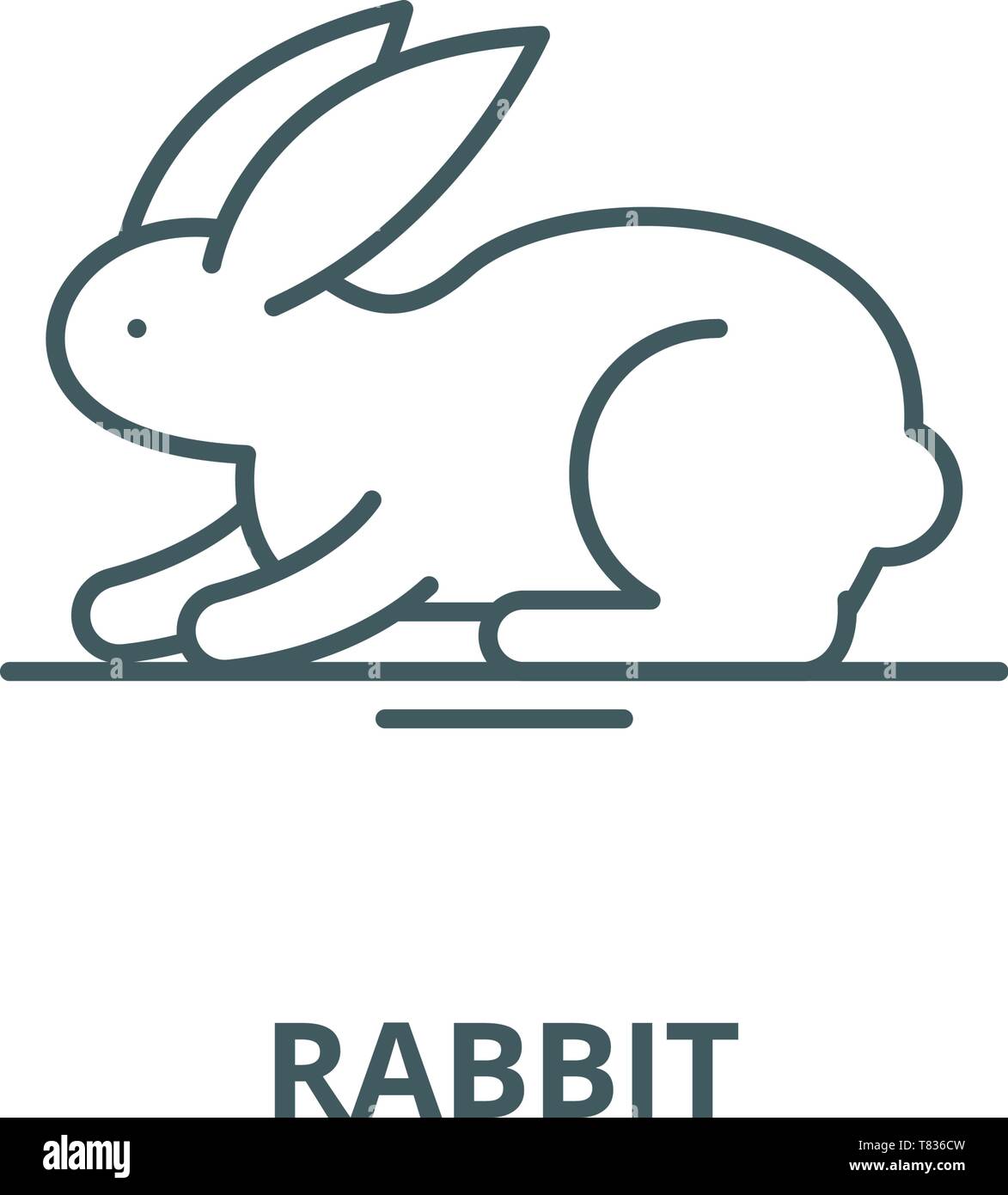 Rabbit vector line icon, linear concept, outline sign, symbol Stock ...