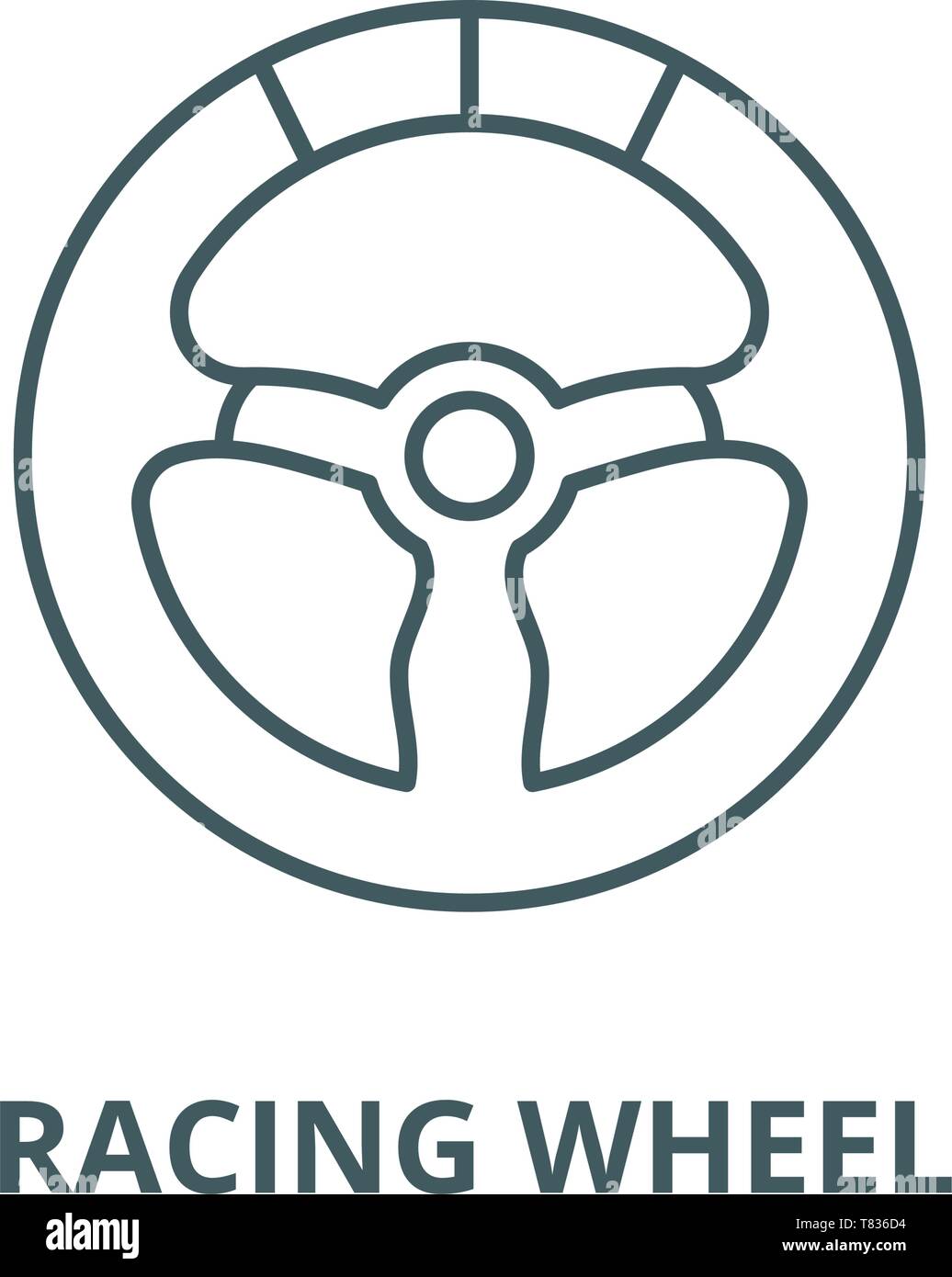 Racing wheel vector line icon, linear concept, outline sign, symbol ...