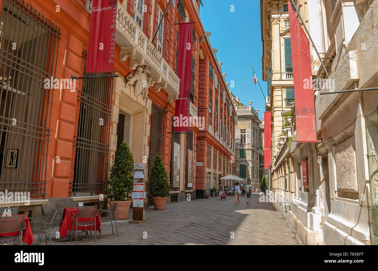 Le Strade Nuove Street in Genoa, Liguria, North West Italy Stock Photo ...