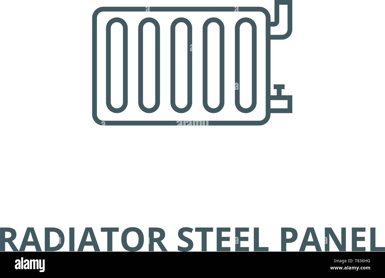 Radiator steel panel vector line icon, linear concept, outline sign ...