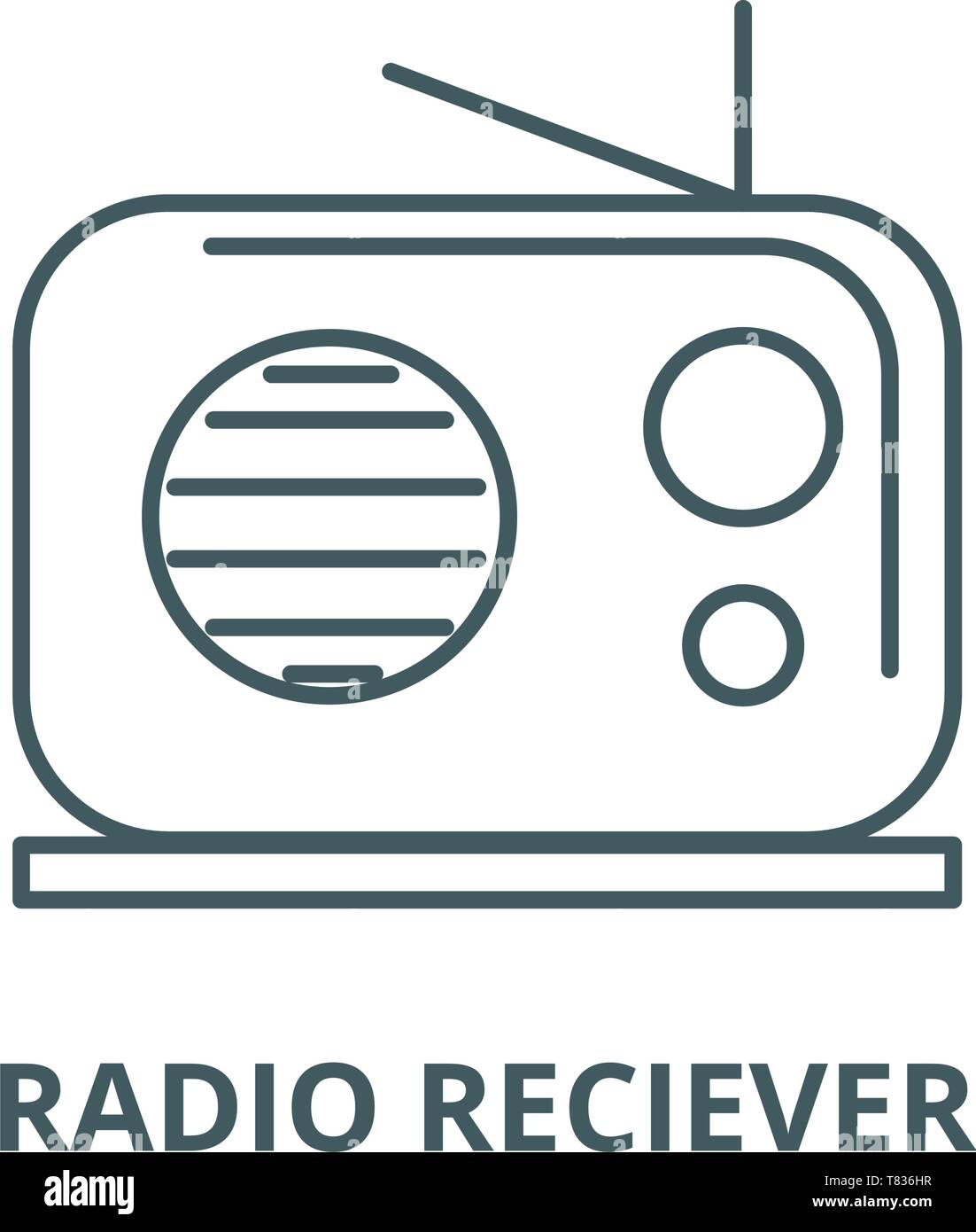 Radio reciever vector line icon, linear concept, outline sign, symbol ...