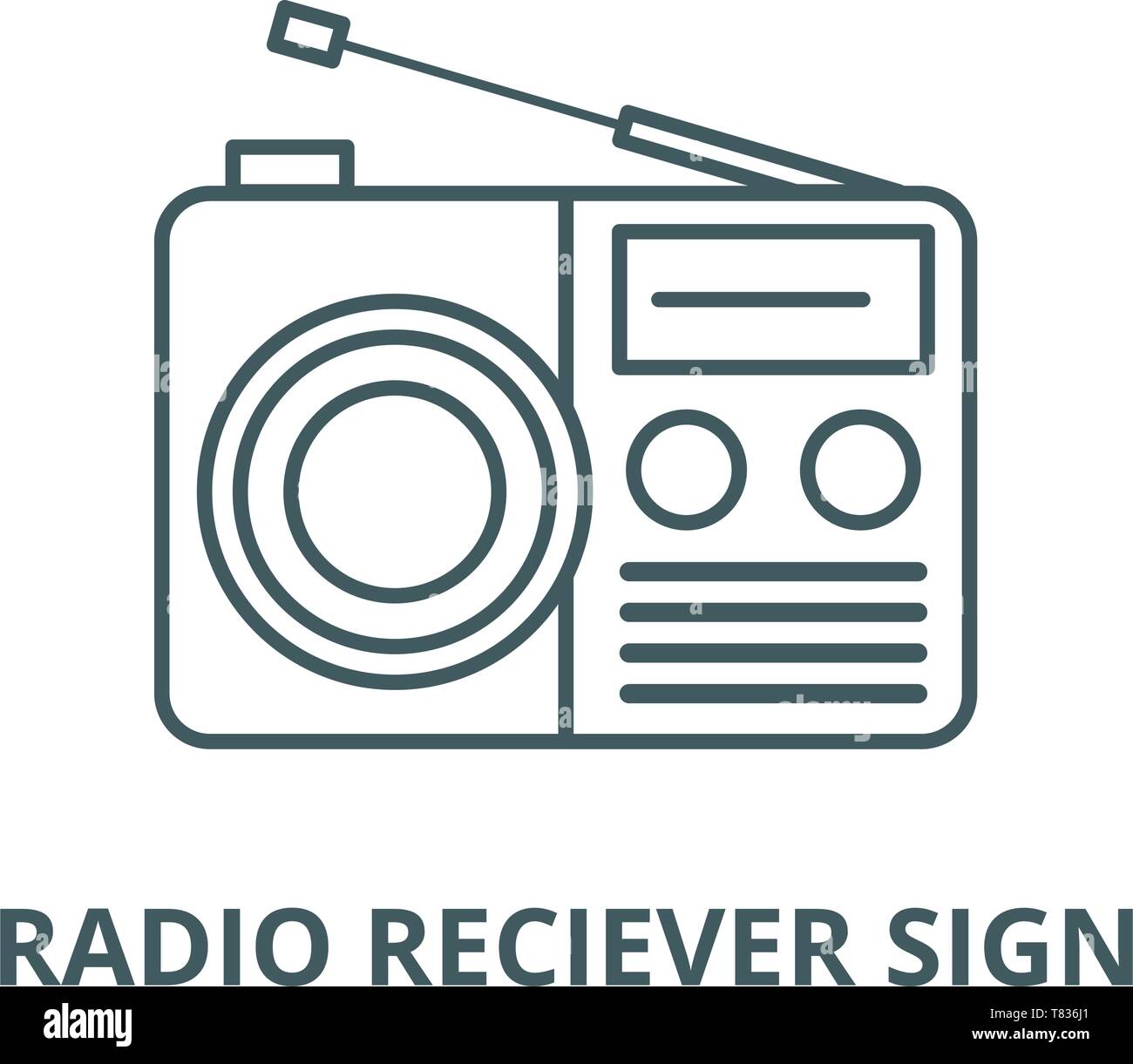 Radio reciever sign vector line icon, linear concept, outline sign ...