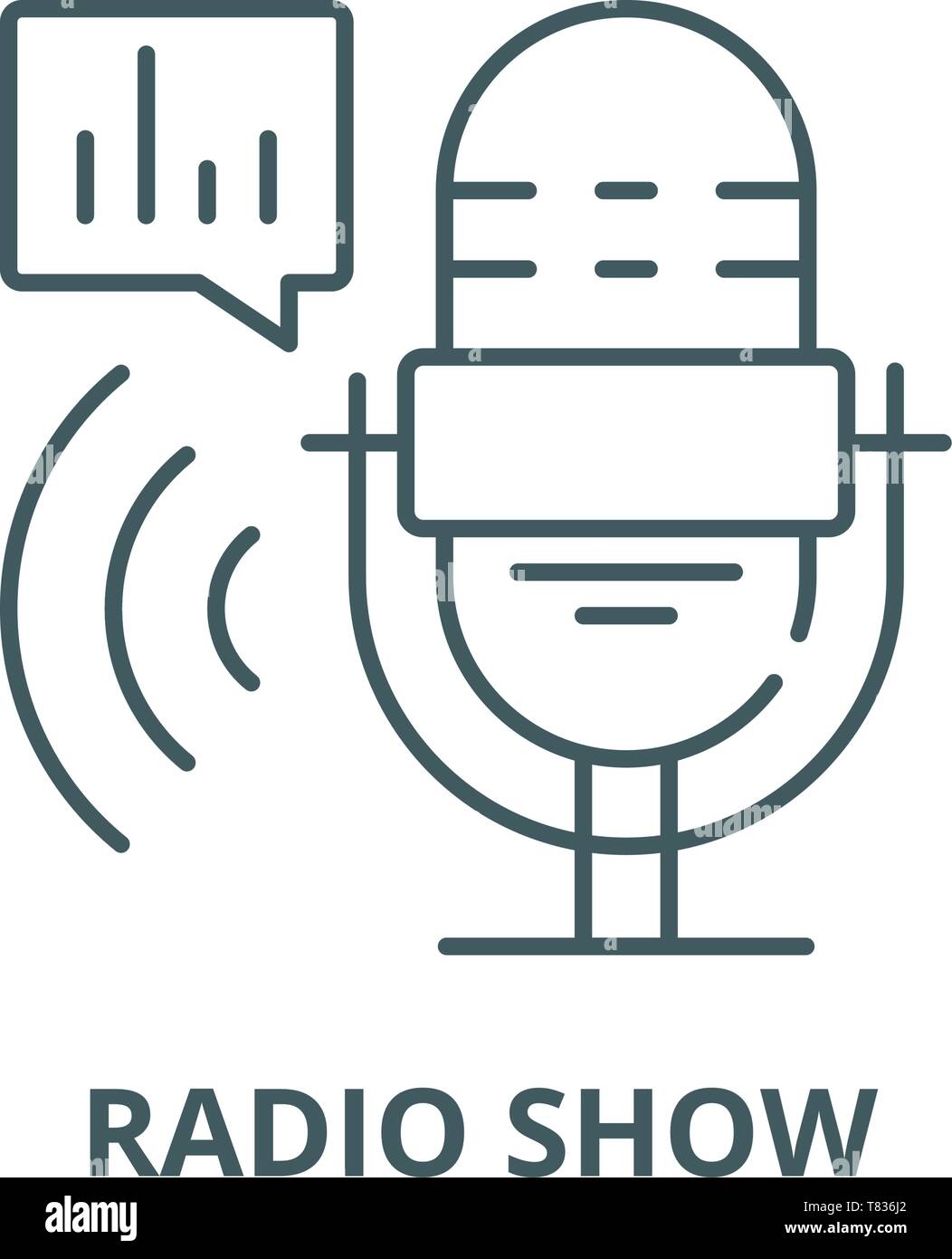 Radio show vector line icon, linear concept, outline sign, symbol Stock ...
