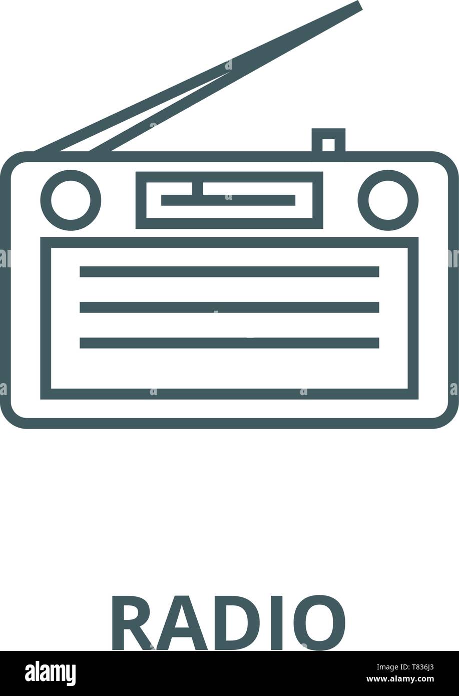 Radio,radioreceiver vector line icon, linear concept, outline sign ...