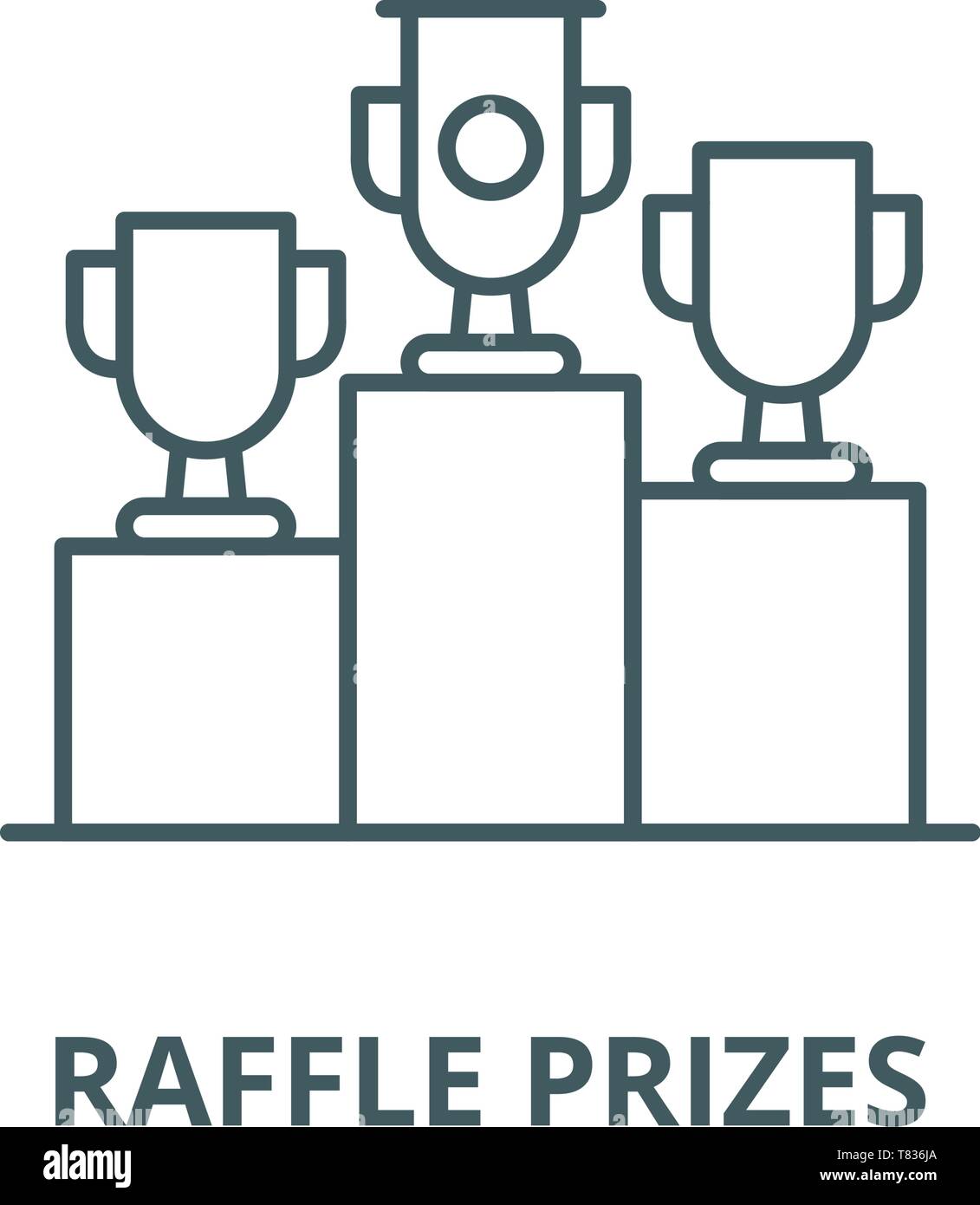Raffle prizes vector line icon, linear concept, outline sign, symbol ...