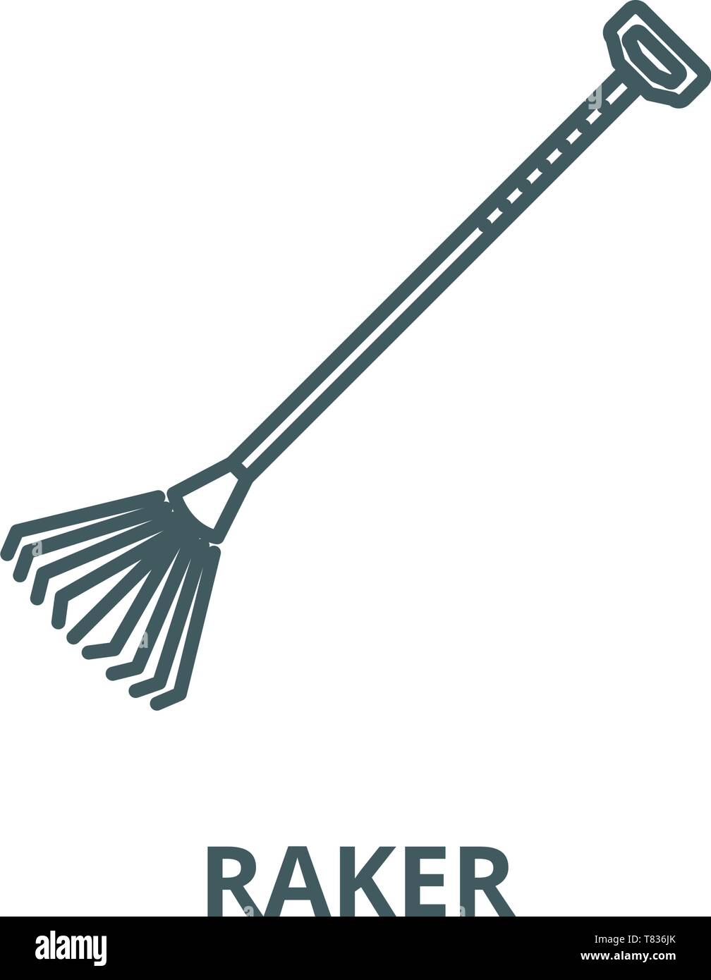 Raker vector line icon, linear concept, outline sign, symbol Stock ...