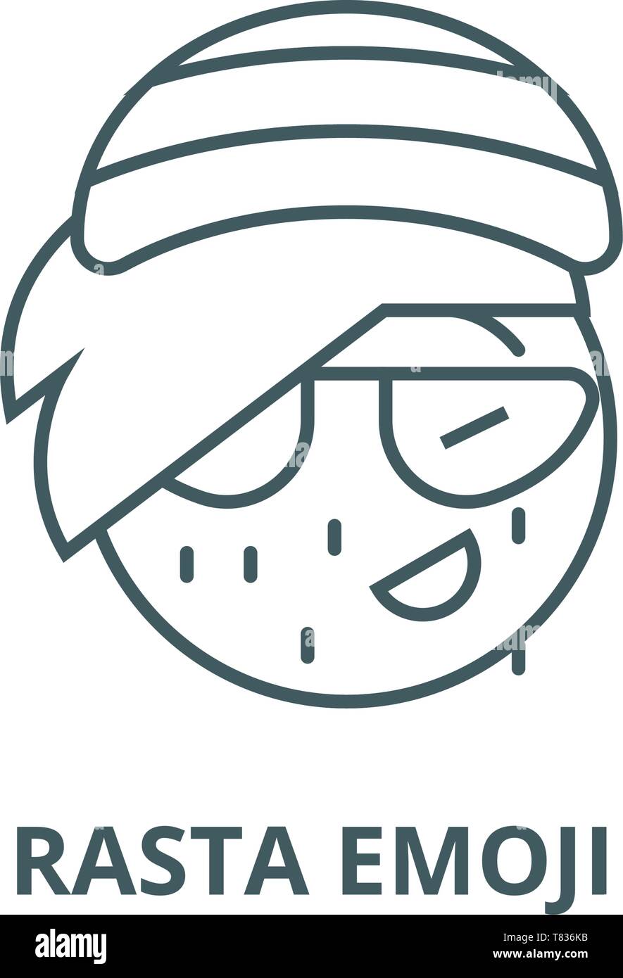 Rasta emoji vector line icon, linear concept, outline sign, symbol ...