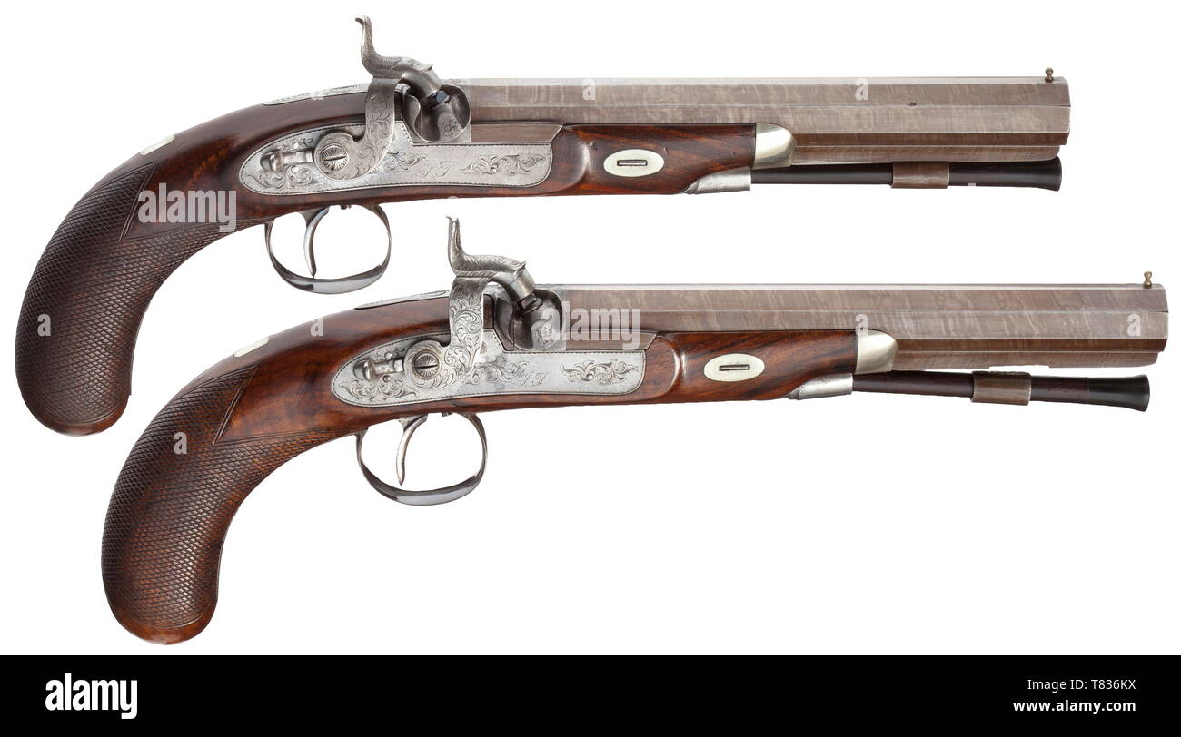 Pair percussion pistols in case hi-res stock photography and images - Alamy