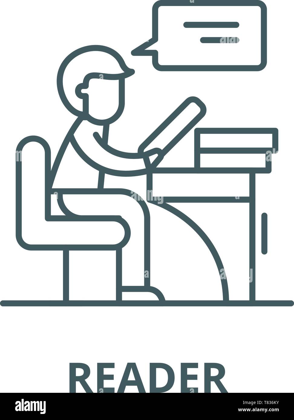 Reader vector line icon, linear concept, outline sign, symbol Stock ...