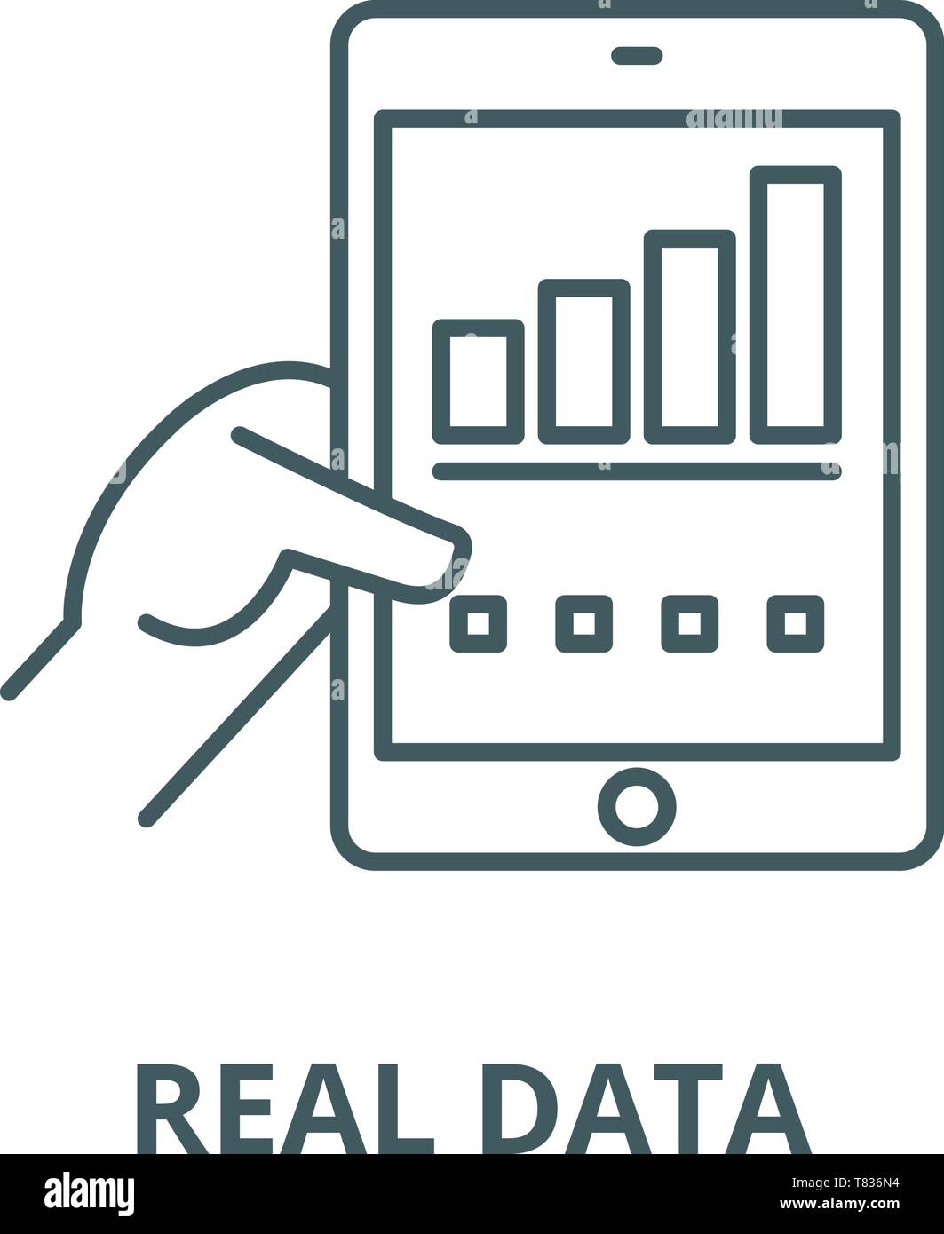 Real data vector line icon, linear concept, outline sign, symbol Stock ...