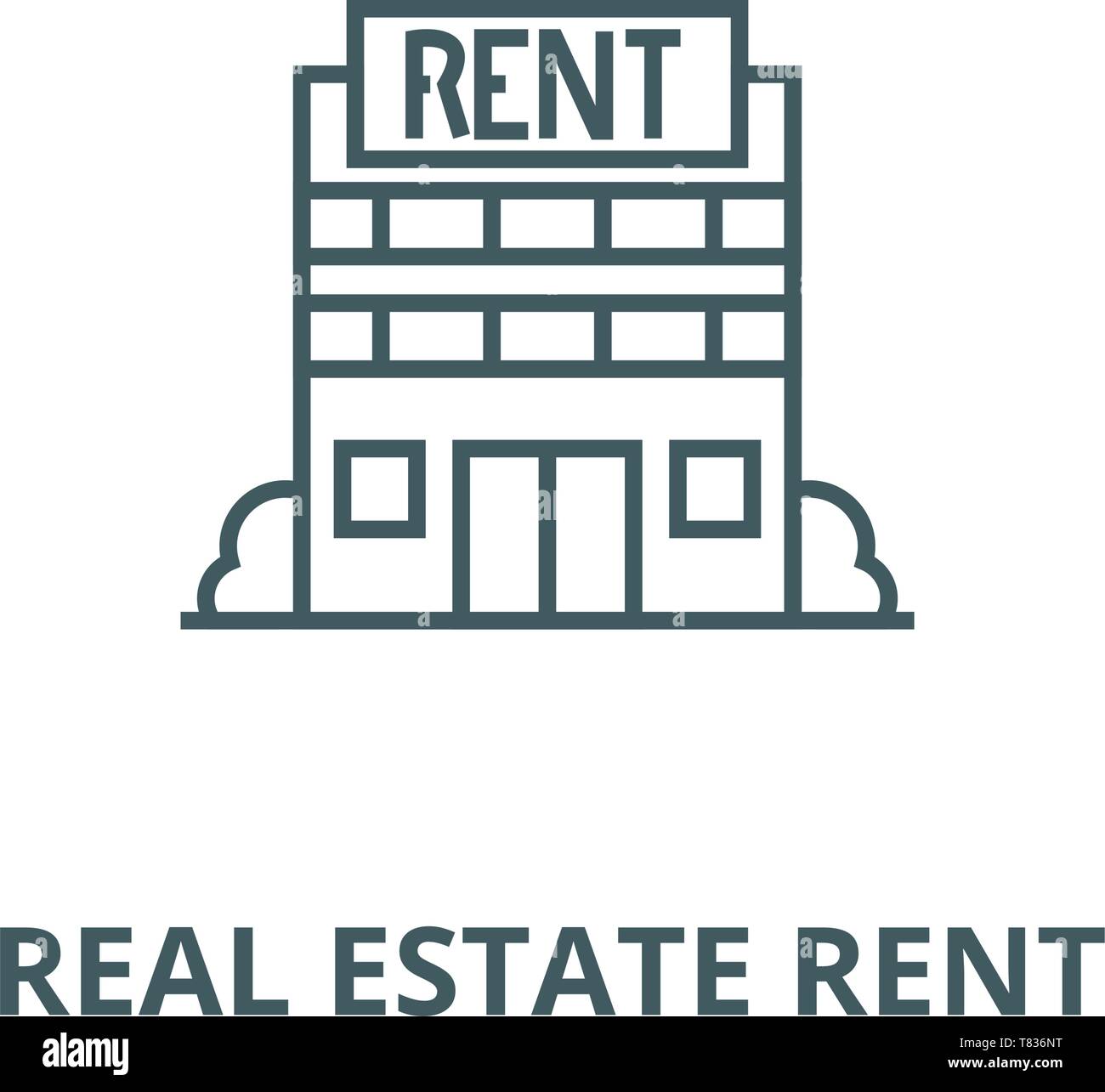 Real estate rent vector line icon, linear concept, outline sign, symbol ...
