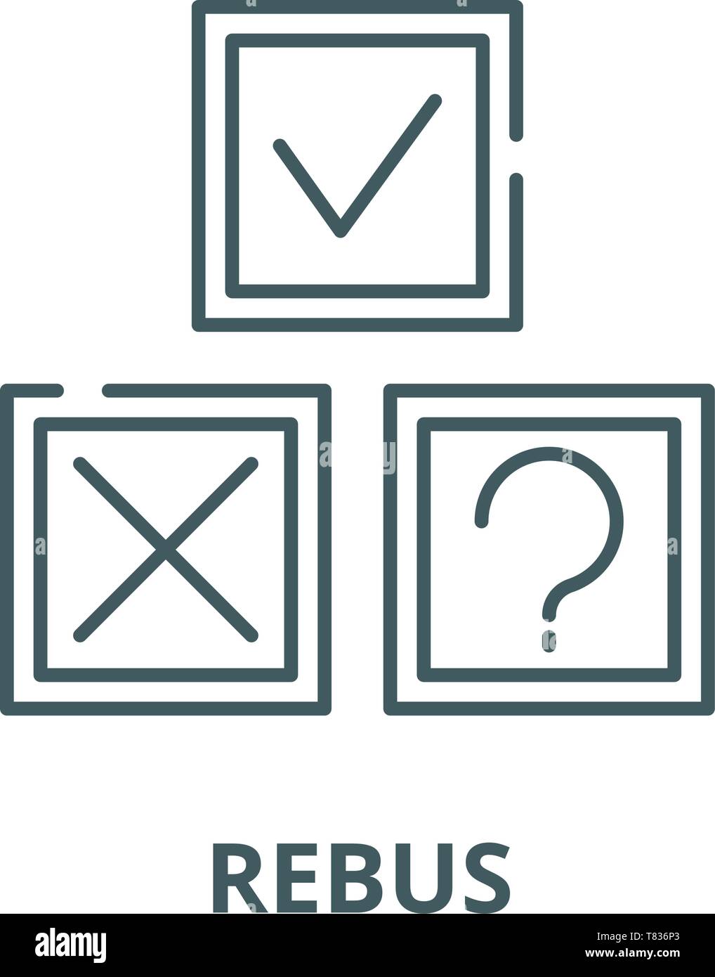 Rebus vector line icon, linear concept, outline sign, symbol Stock ...