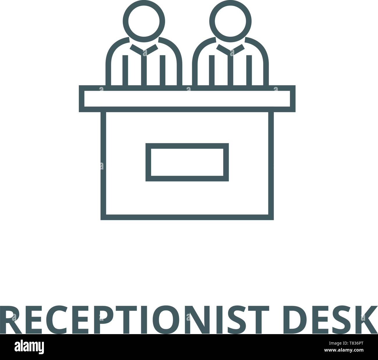 Receptionist desk vector line icon, linear concept, outline sign ...