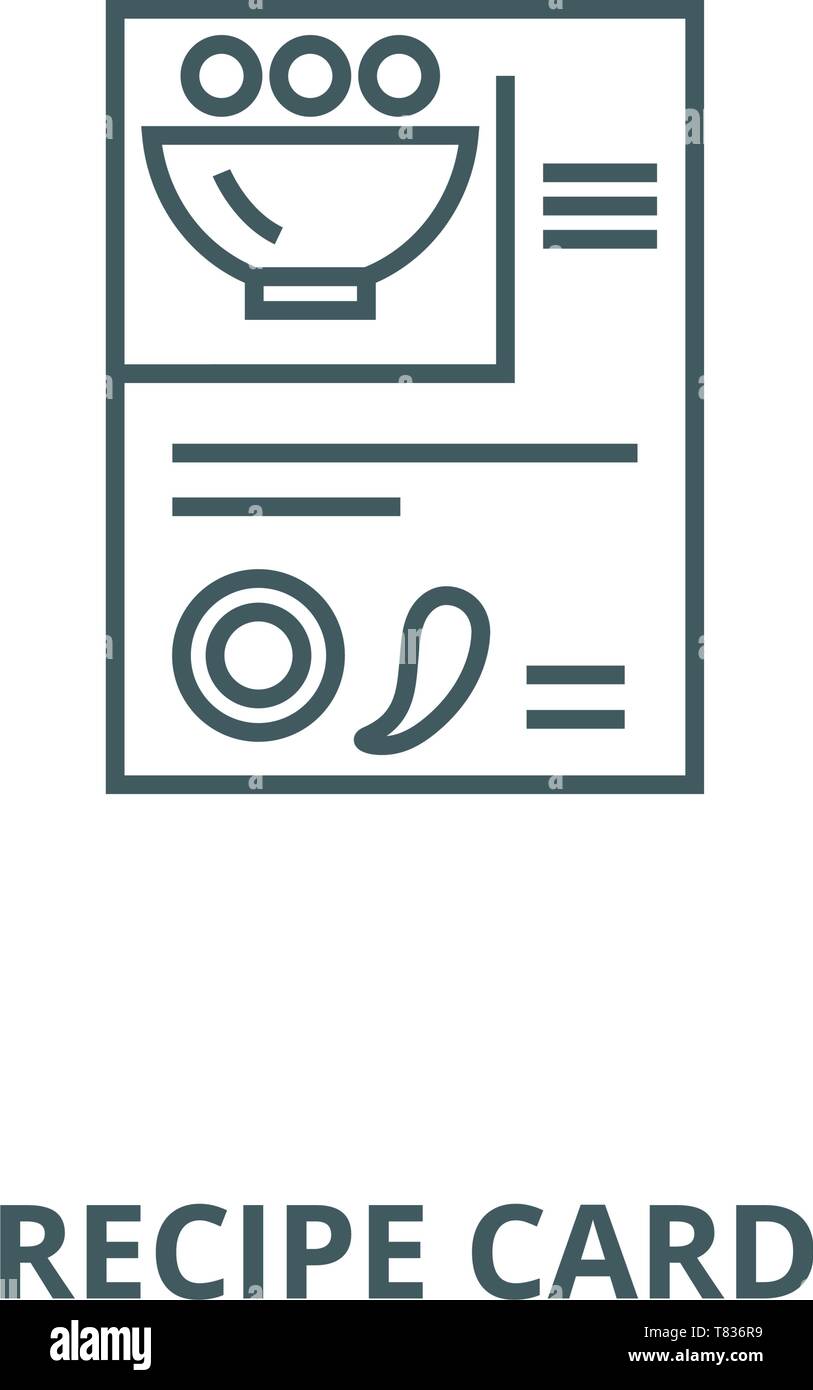 Recipe card vector line icon, linear concept, outline sign, symbol ...