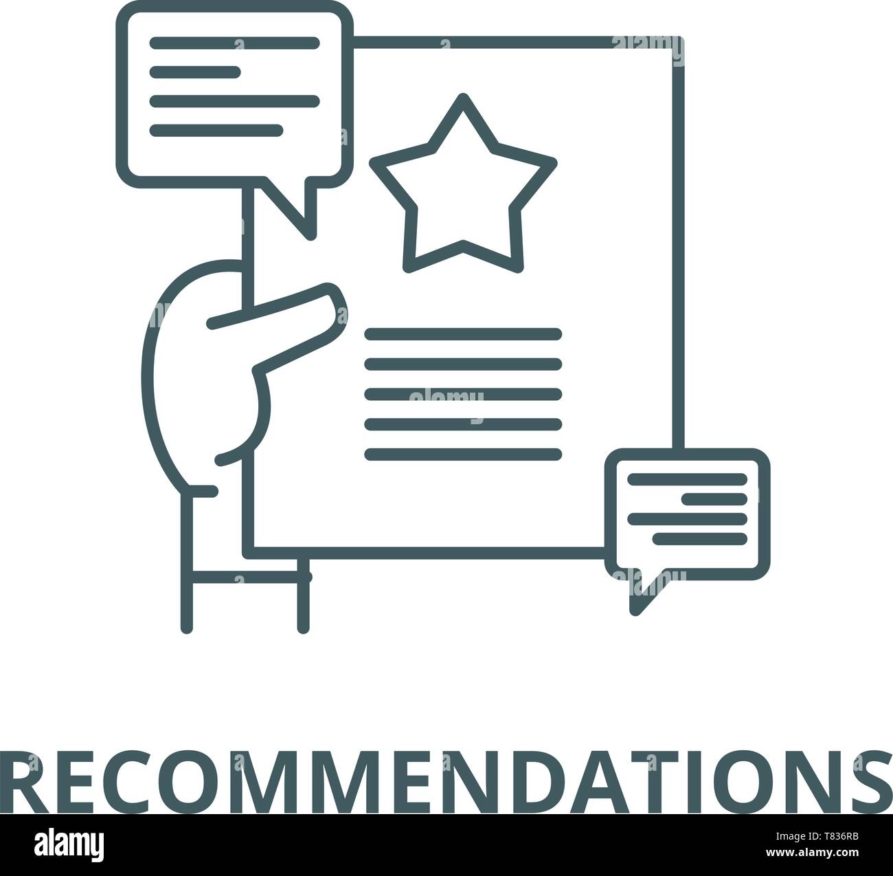 Recommendations vector line icon, linear concept, outline sign, symbol ... Recommendations vector line icon, linear concept, outline sign, symbol ...