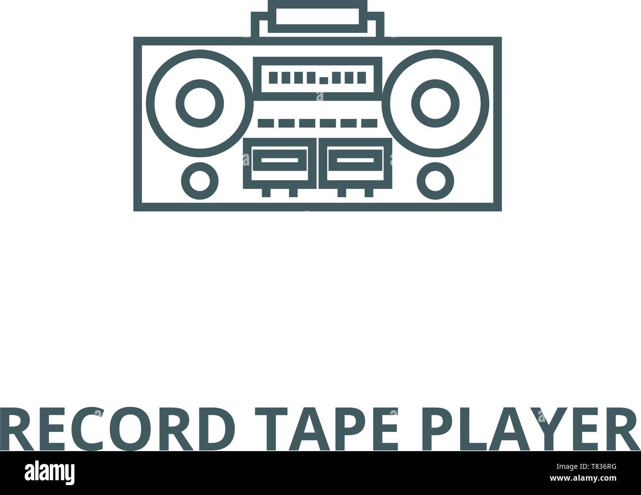 Record tape player vector line icon, linear concept, outline sign ...