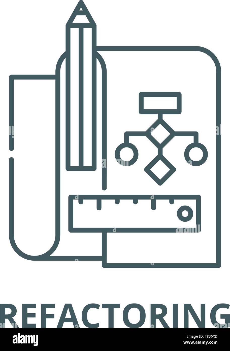 Refactoring vector line icon, linear concept, outline sign, symbol ...