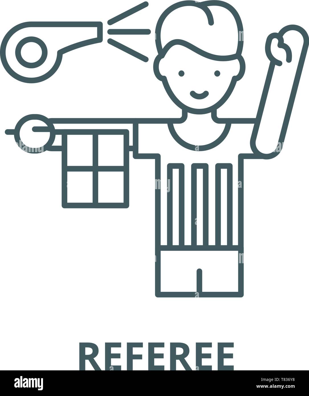 Referee vector line icon, linear concept, outline sign, symbol Stock ...