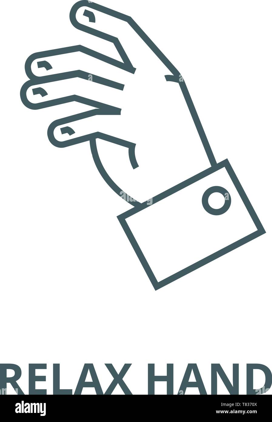 Relax hand vector line icon, linear concept, outline sign, symbol Stock ...