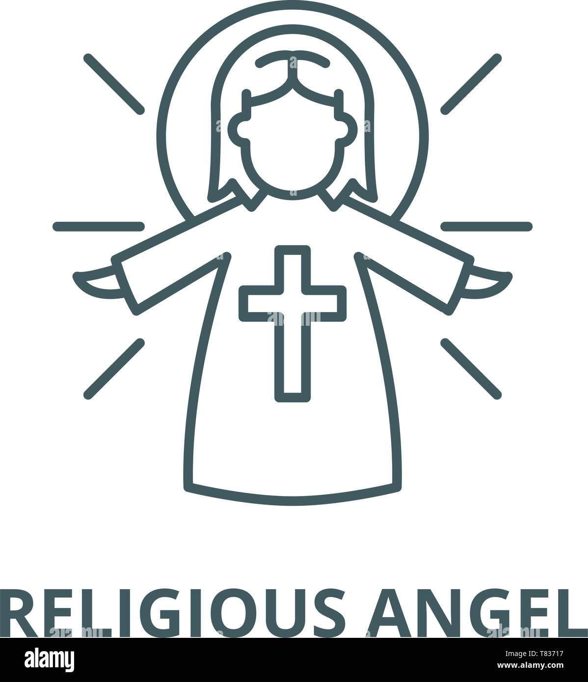 Religious angel vector line icon, linear concept, outline sign, symbol ...