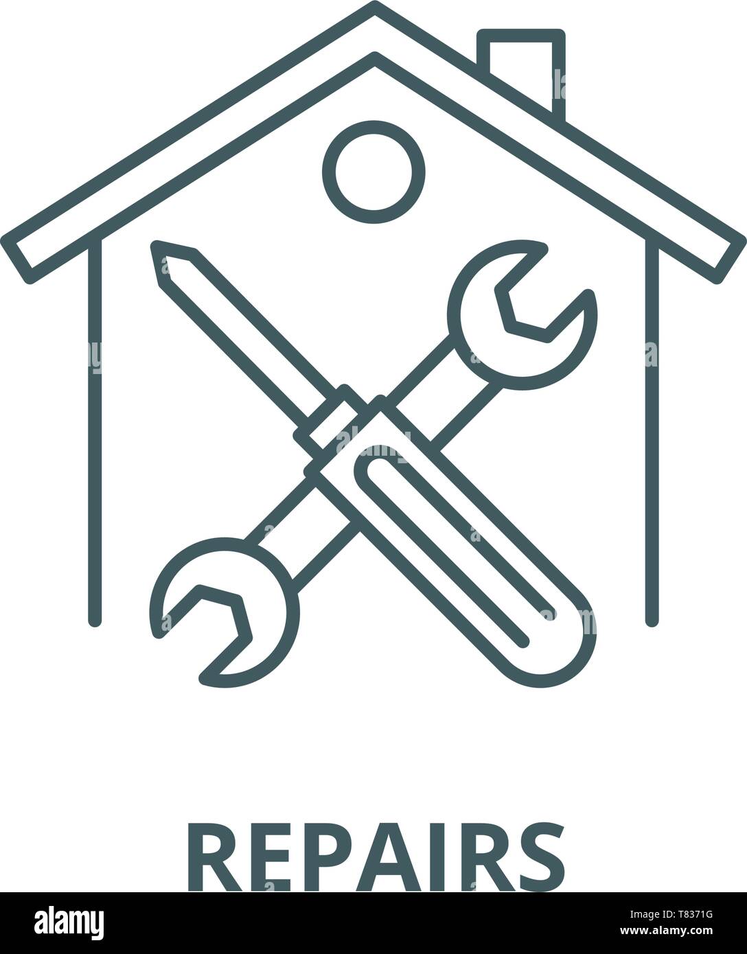 Repairs vector line icon, linear concept, outline sign, symbol Stock ...