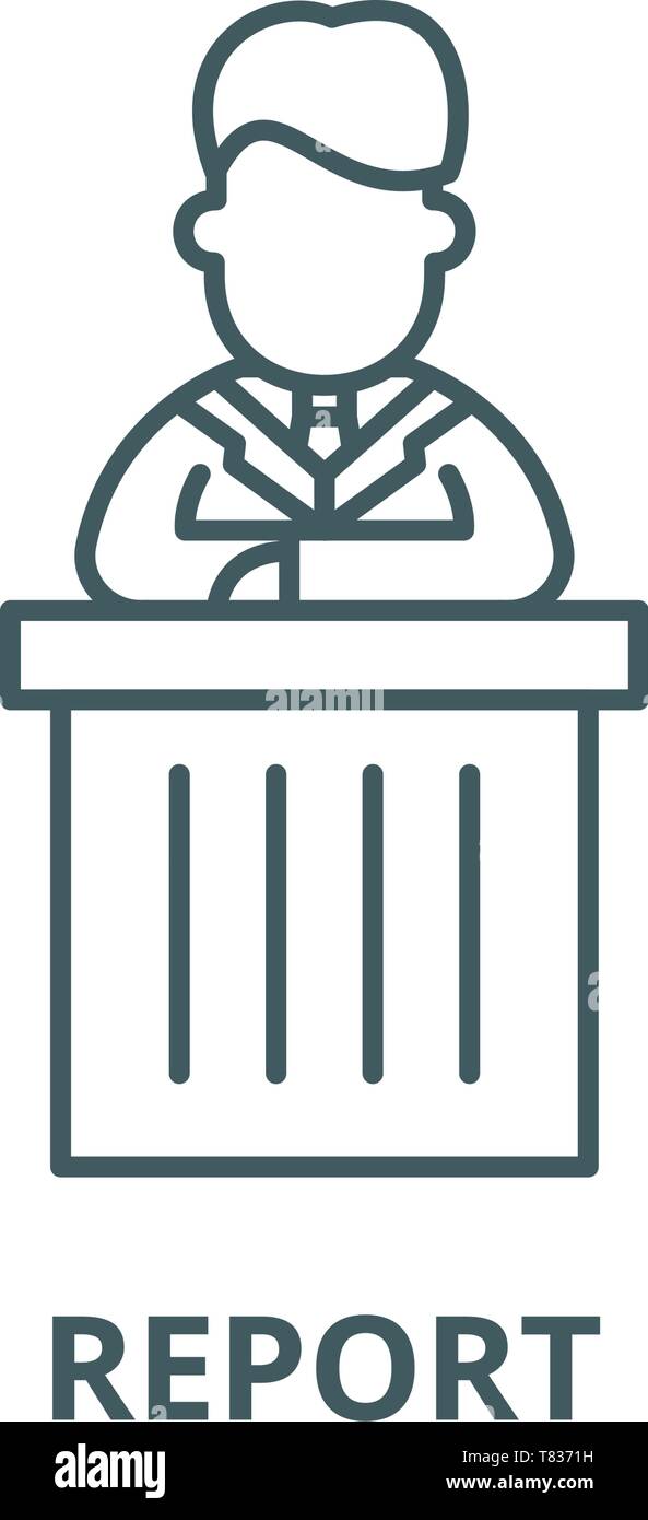 Report vector line icon, linear concept, outline sign, symbol Stock ...