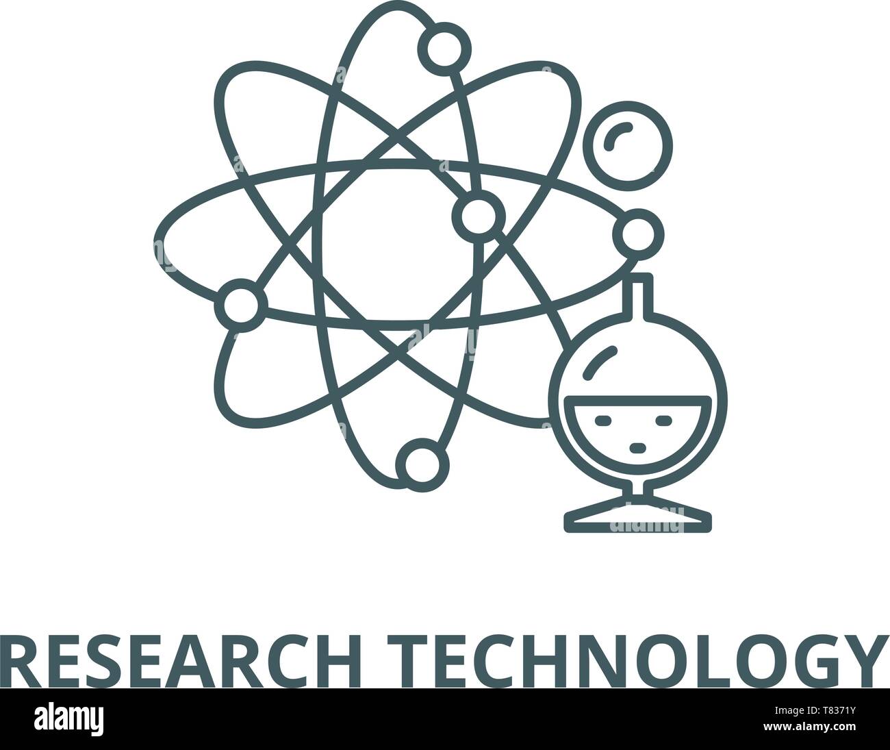 Research technology vector line icon, linear concept, outline sign ...