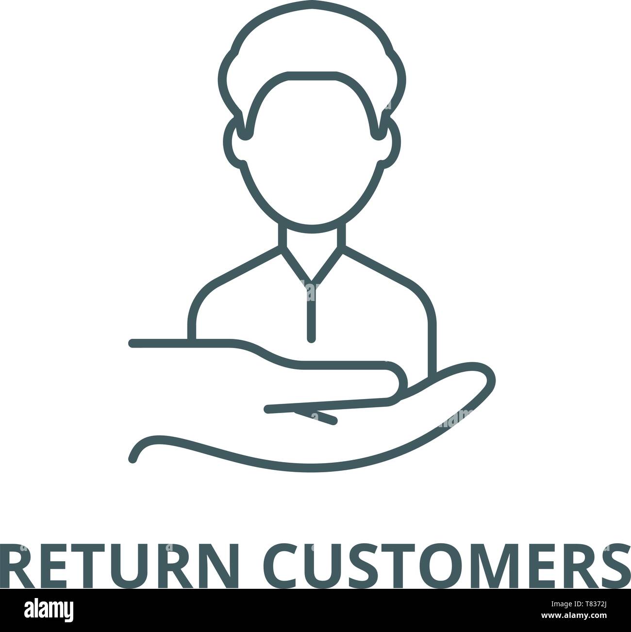 Return customers vector line icon, linear concept, outline sign, symbol ...